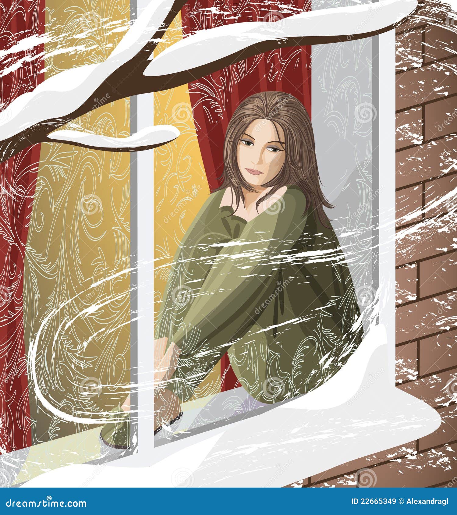 Winter depression stock vector. Illustration of evening - 22665349