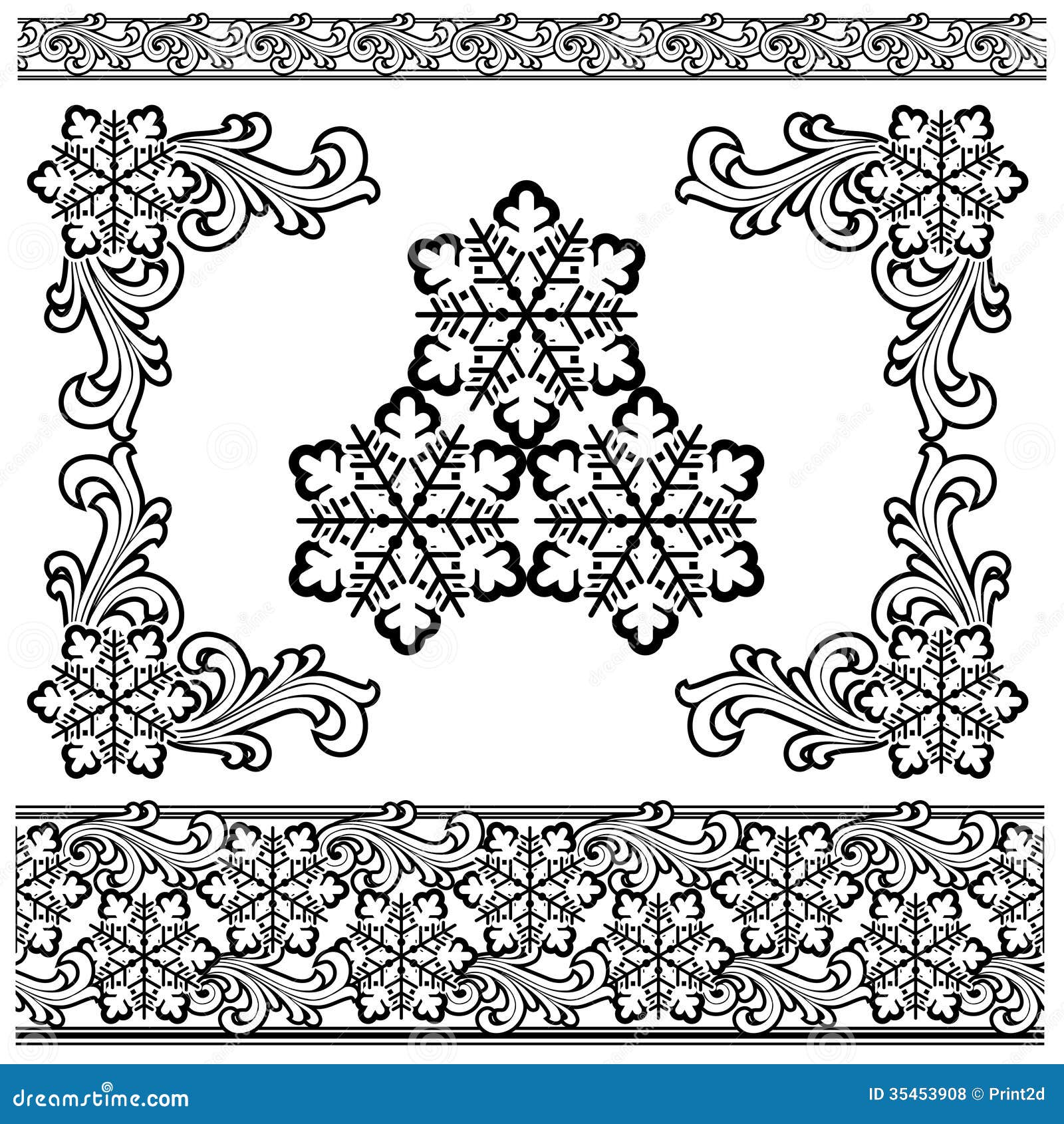 Winter design elements stock illustration. Illustration of garniture ...