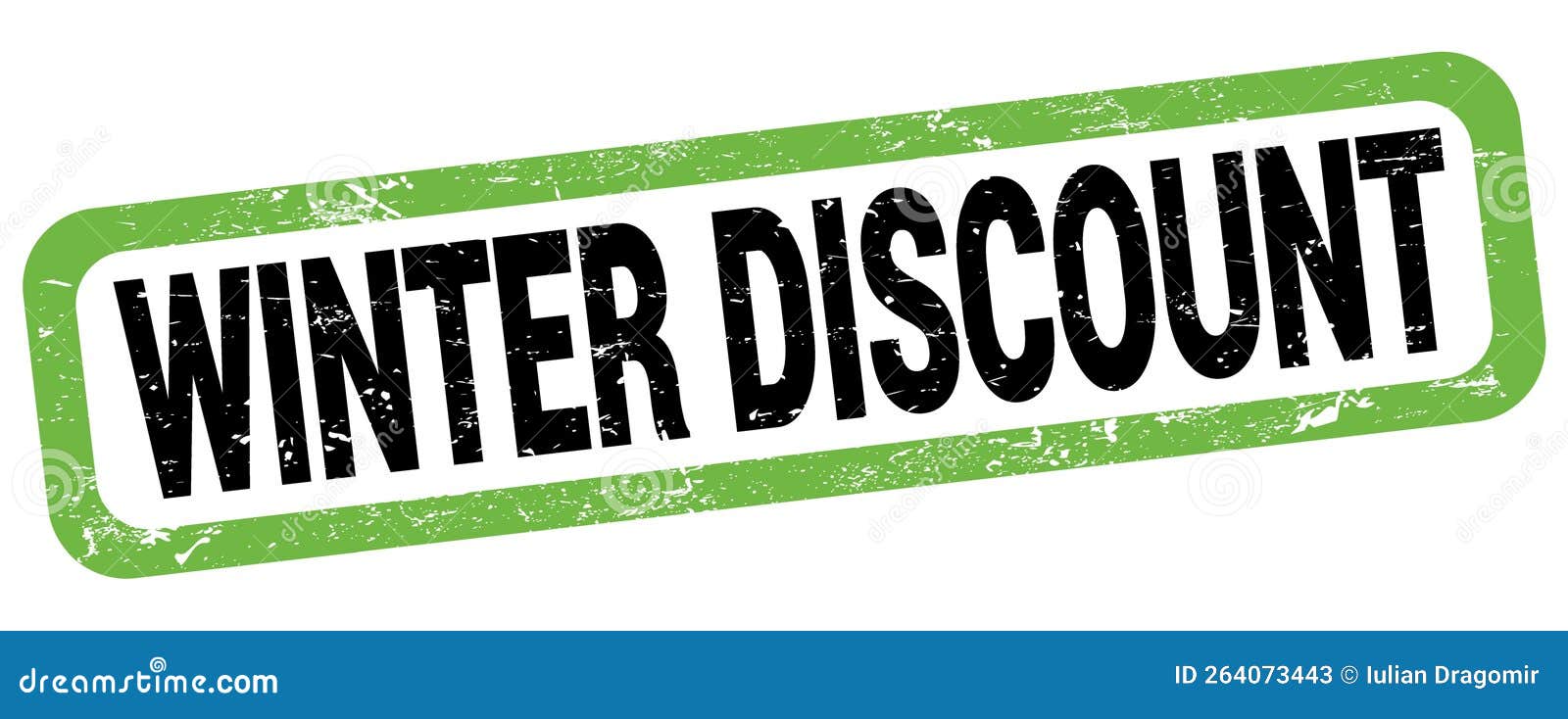 WINTER DISCOUNT Text Written on Green-black Rectangle Stamp Stock ...