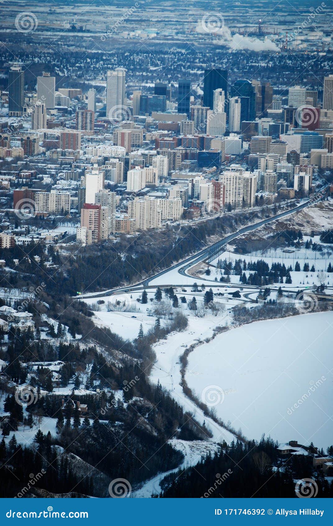 Winter downtown edmonton stock photo. Image of landmark - 171746392
