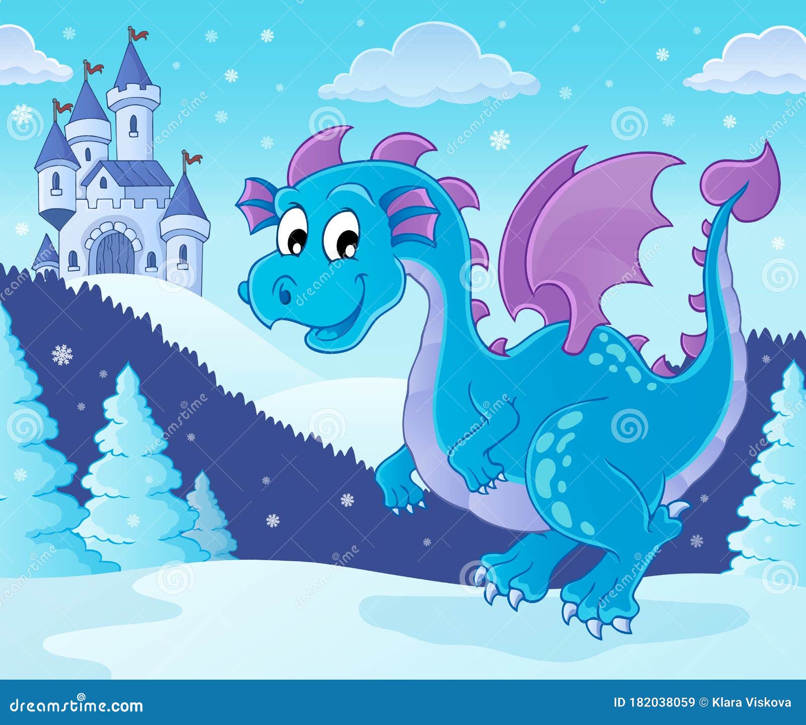 Winter Dragon Theme Image 1 Stock Vector - Illustration of design, myth ...
