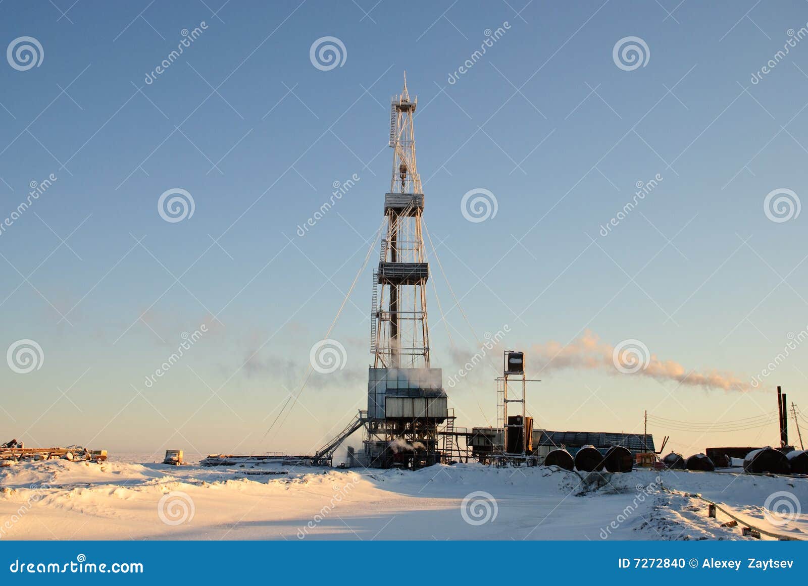 Winter Drilling Rig stock photo. Image of power, oilwell - 7272840