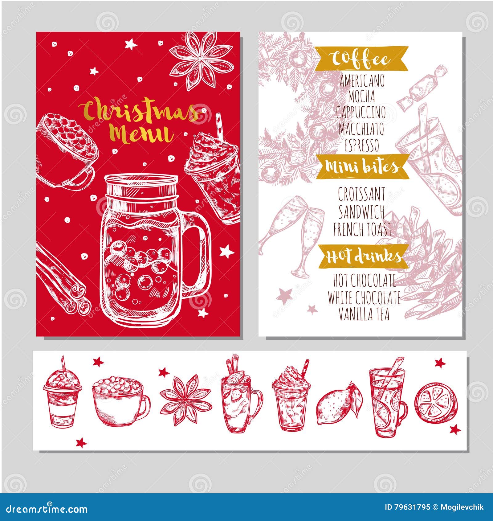 Winter Drinks Menu stock vector. Illustration of coffee - 79631795