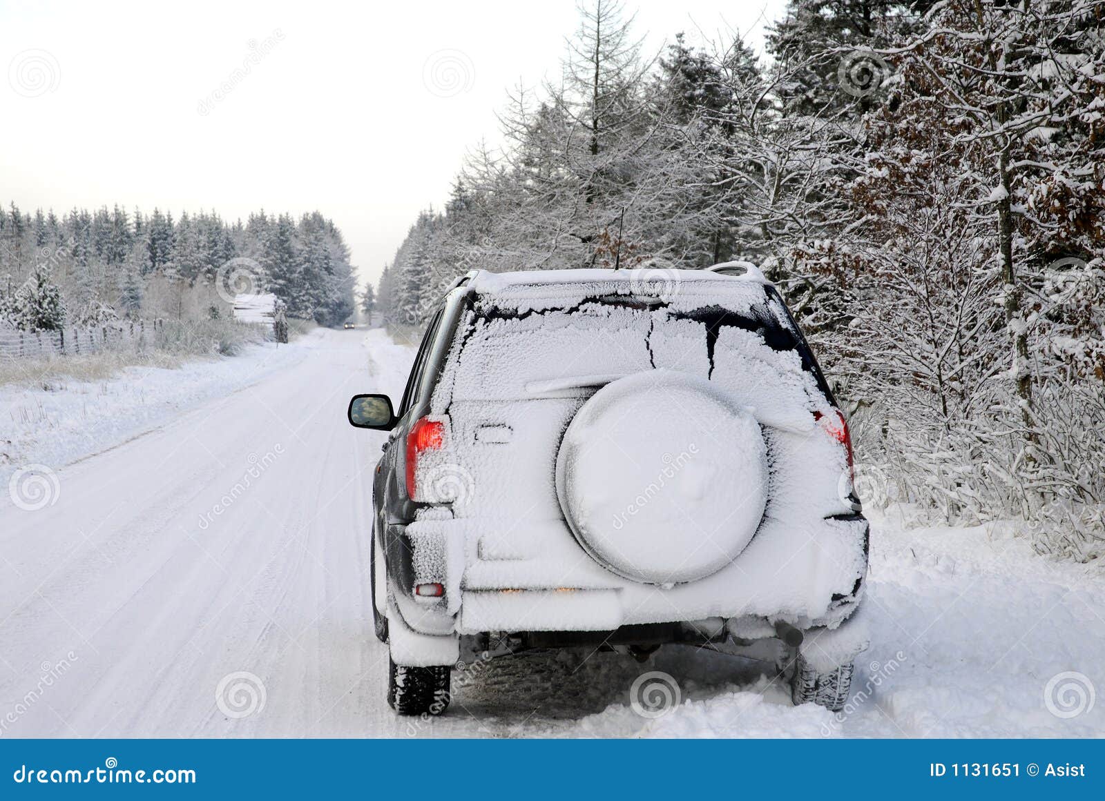 Winter driving stock image. Image of path, vehicle, snow - 1131651