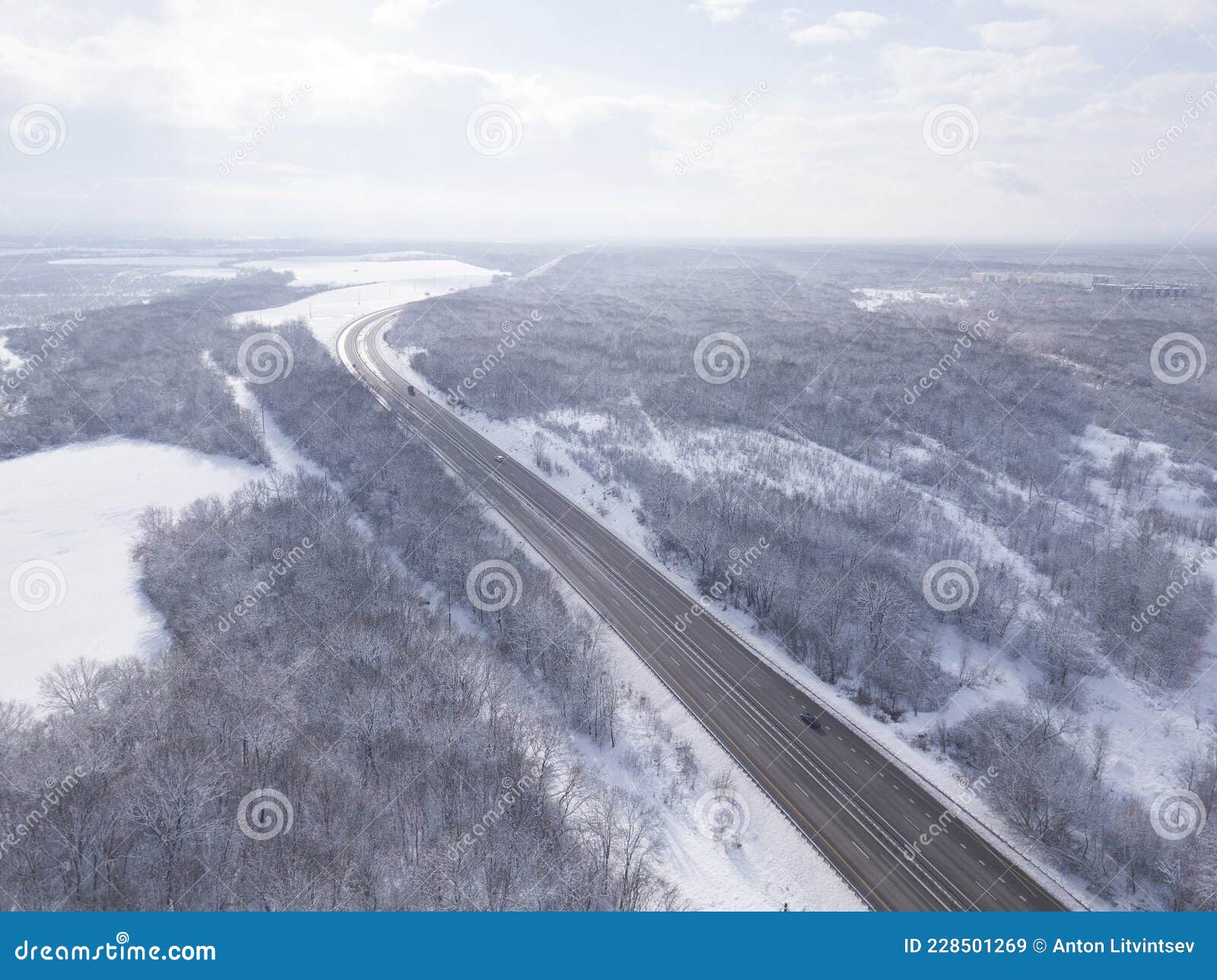 Winter Driving - Commuter Traffic on a Highway - Expressway Stock Image ...