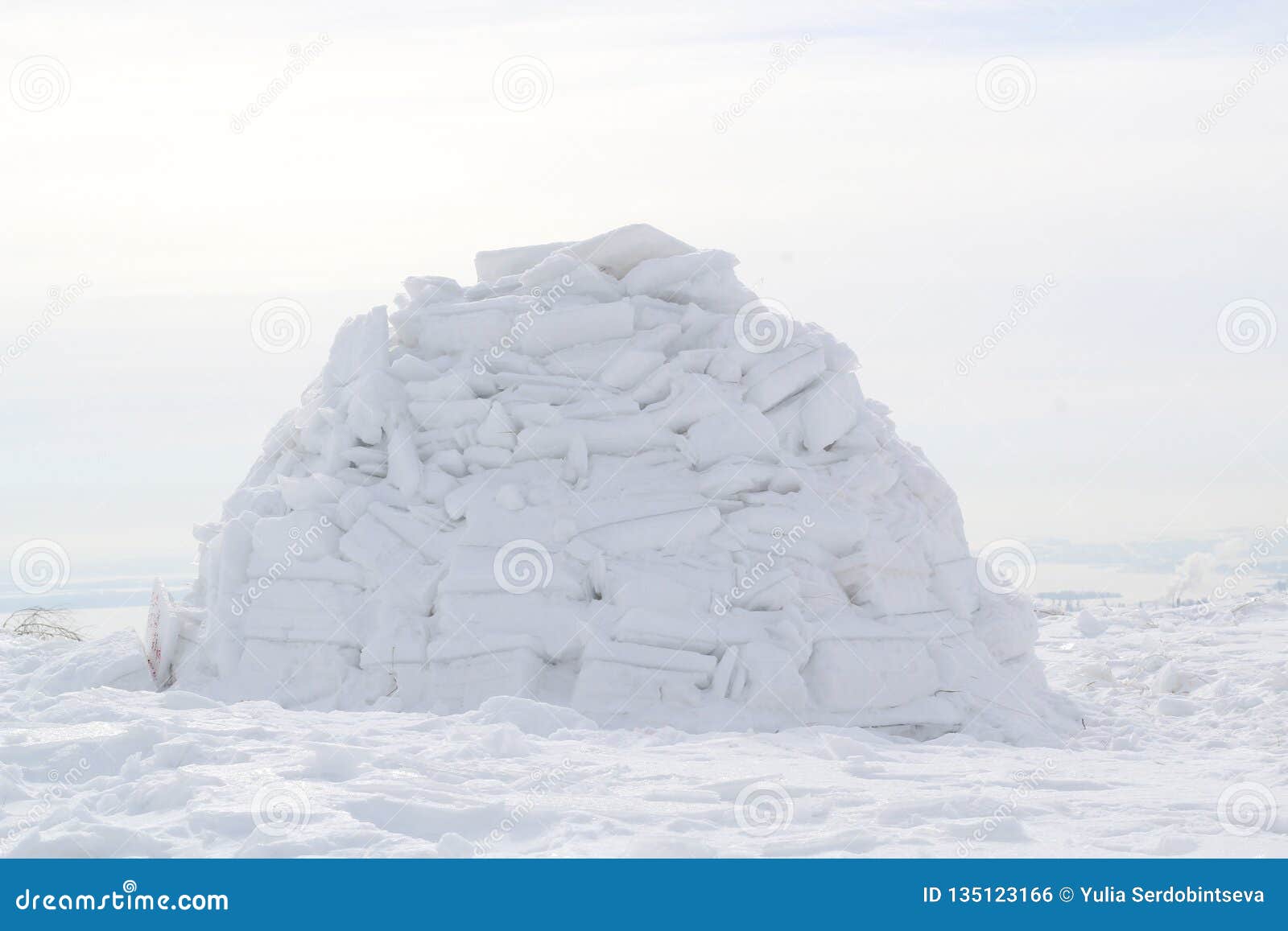 Winter Dwelling of Eskimos. Igloo. Eskimos Village Stock Photo - Image ...