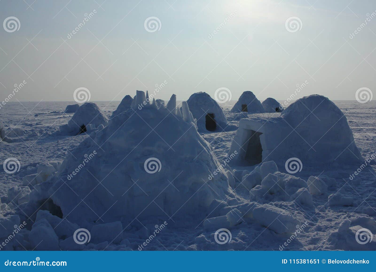 Igloo. Eskimos village stock image. Image of dome, christmas - 115381651