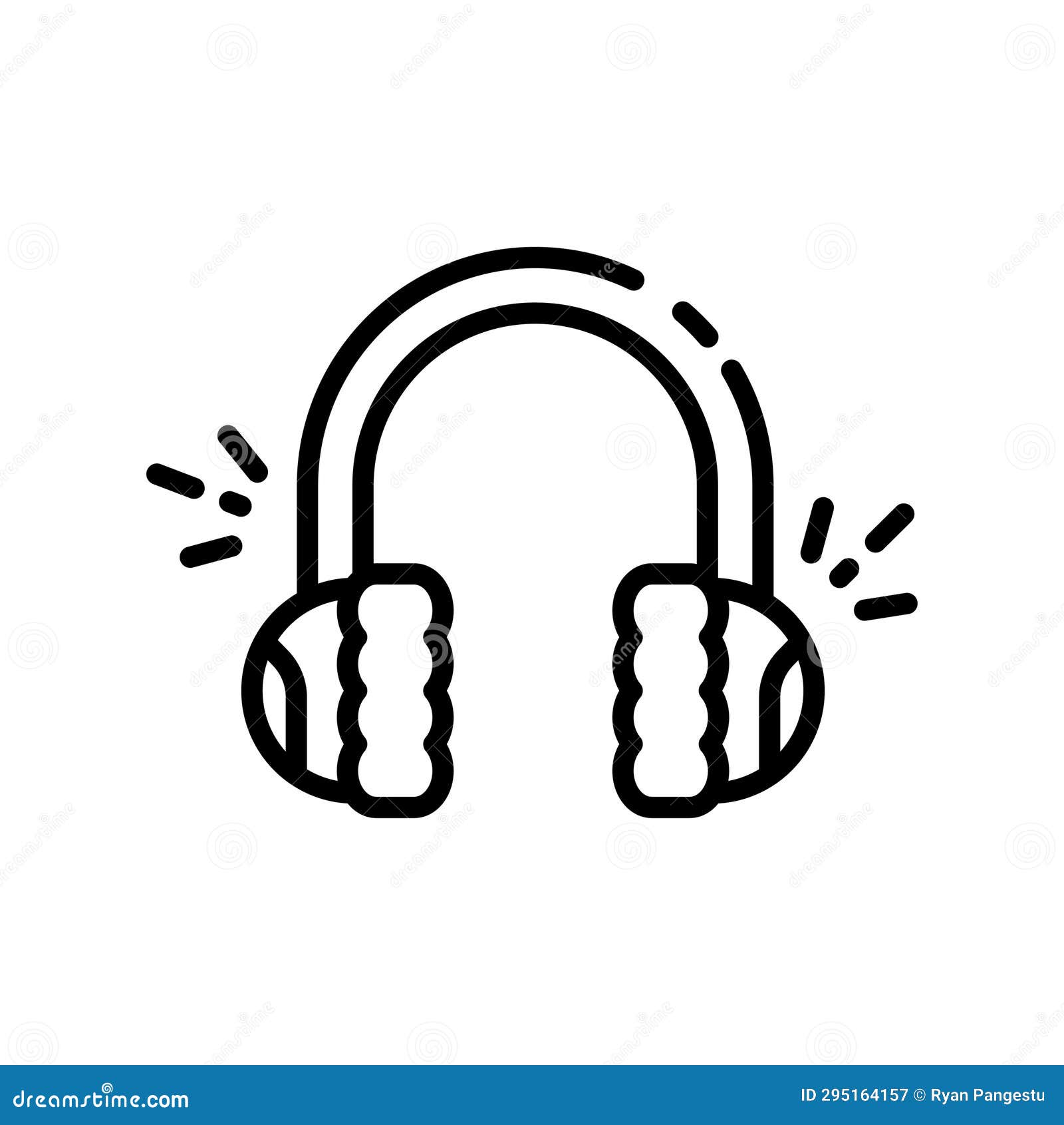 Winter Earmuff Icon with Outline Style and Pixel Perfect Base Stock ...