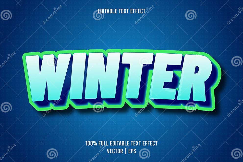 Winter Editable Text Effect Comic Style Stock Vector - Illustration of ...