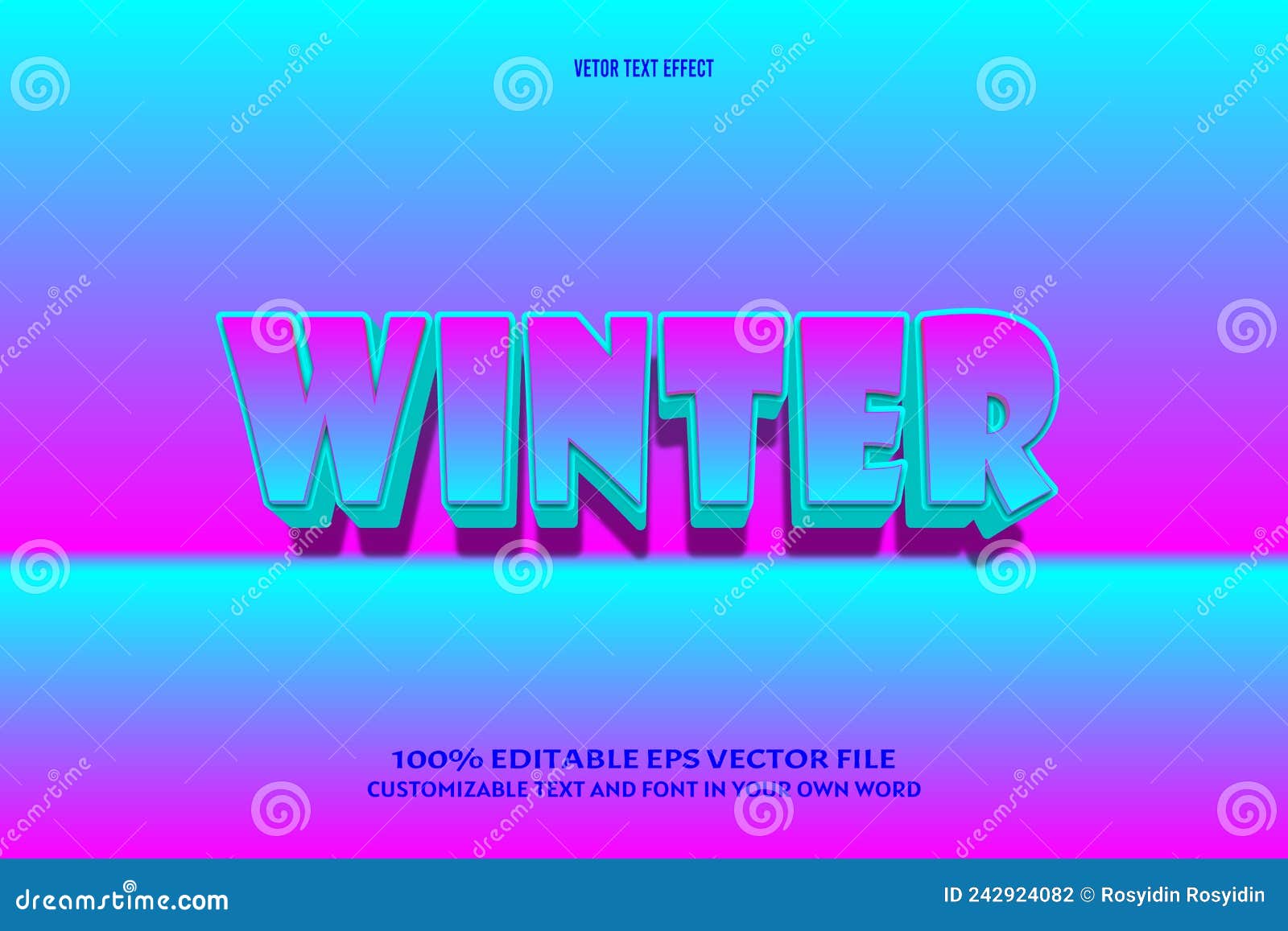 Winter Editable Text Effect 3 Dimension Emboss Modern Style Stock Vector - Illustration of ...