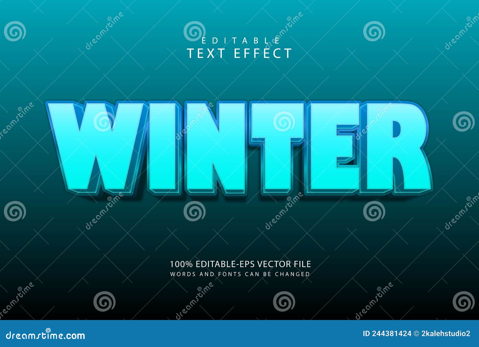 Winter Editable Text Effect 3 Dimension Emboss Modern Style Stock Vector - Illustration of ...