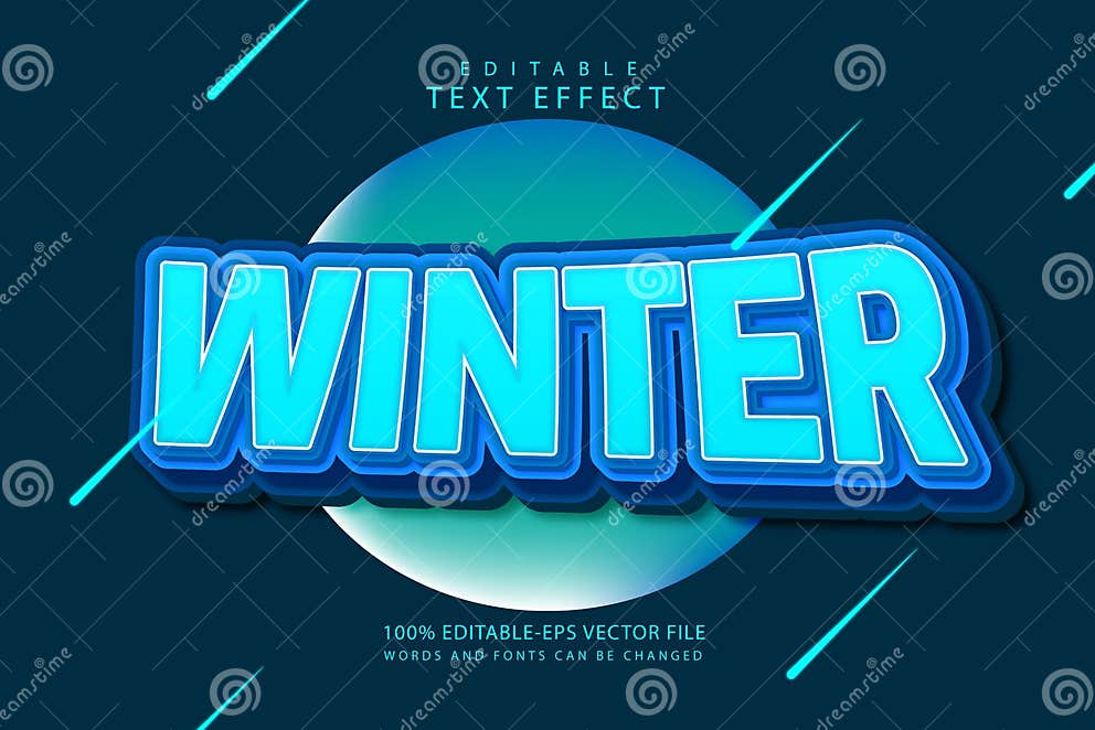 Winter Editable Text Effect 3 Dimension Emboss Modern Style Stock Vector - Illustration of ...