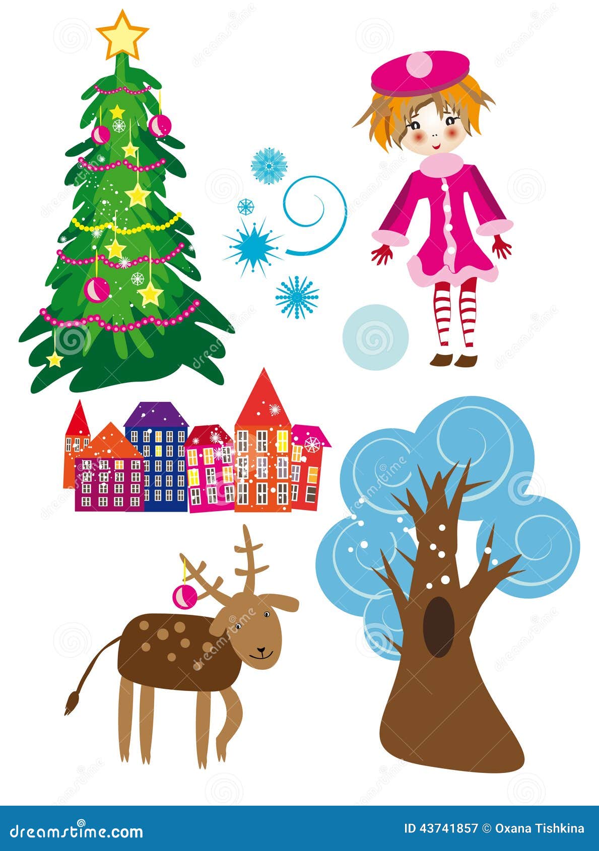 Winter elements set stock vector. Illustration of holiday - 43741857