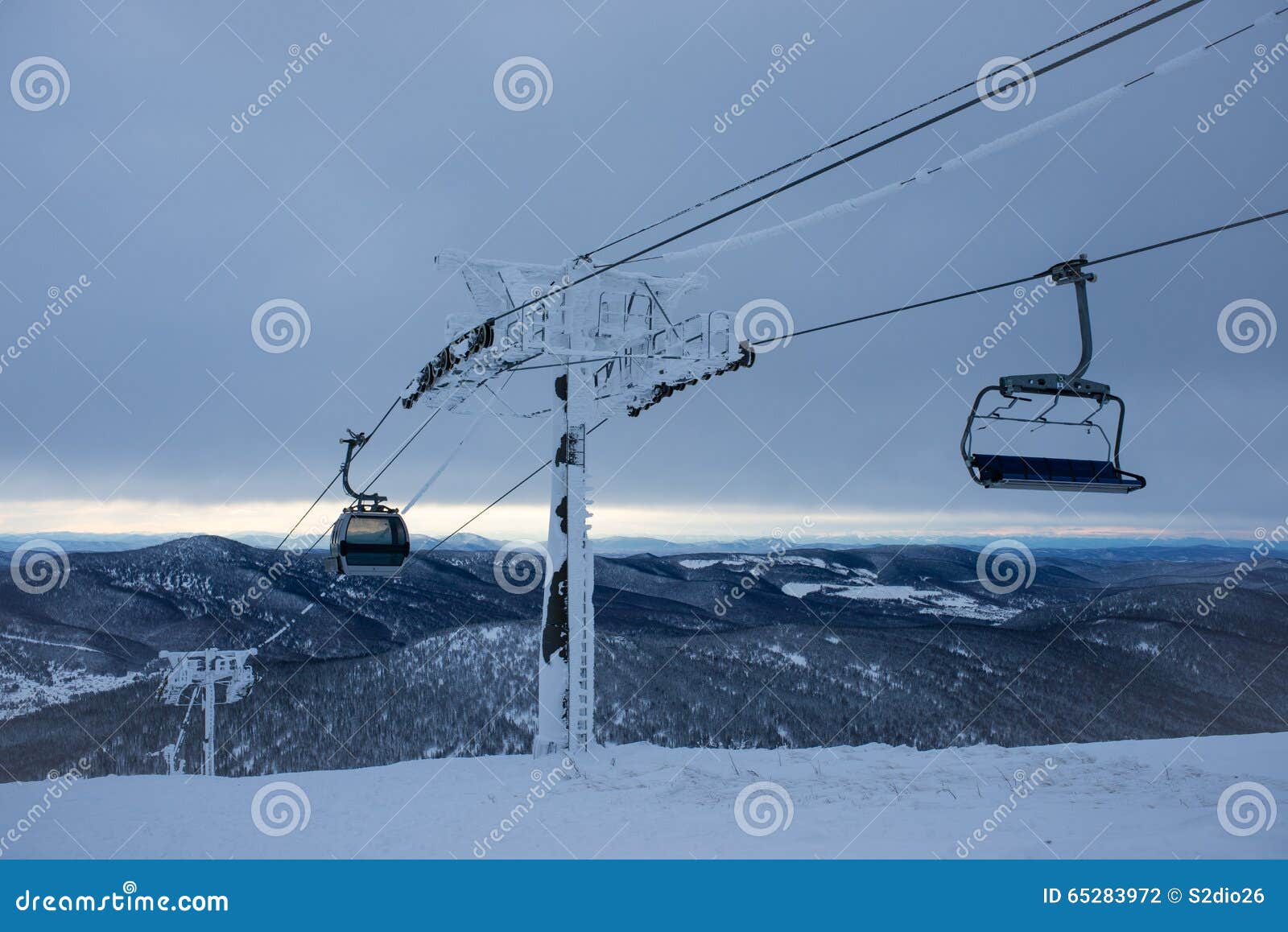 Winter elevator stock photo. Image of white, tree, mountains - 65283972