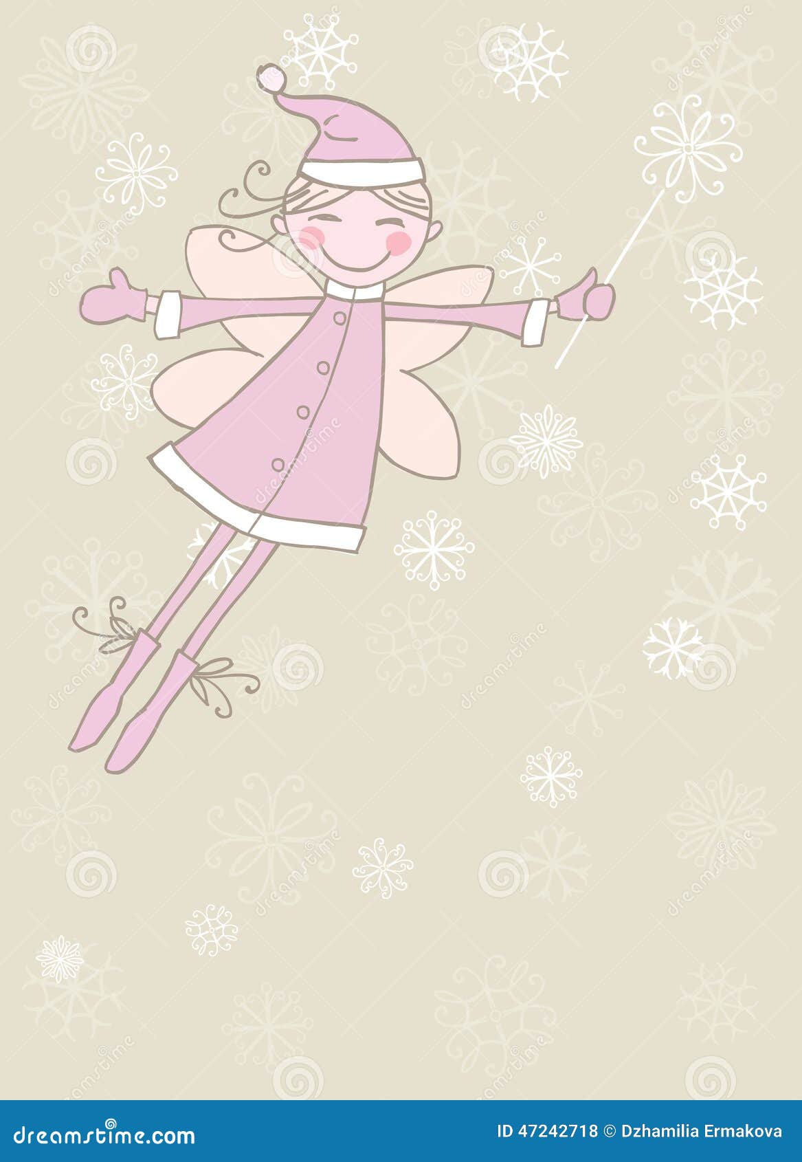 Winter elf girl stock vector. Illustration of fairy, snowflakes - 47242718