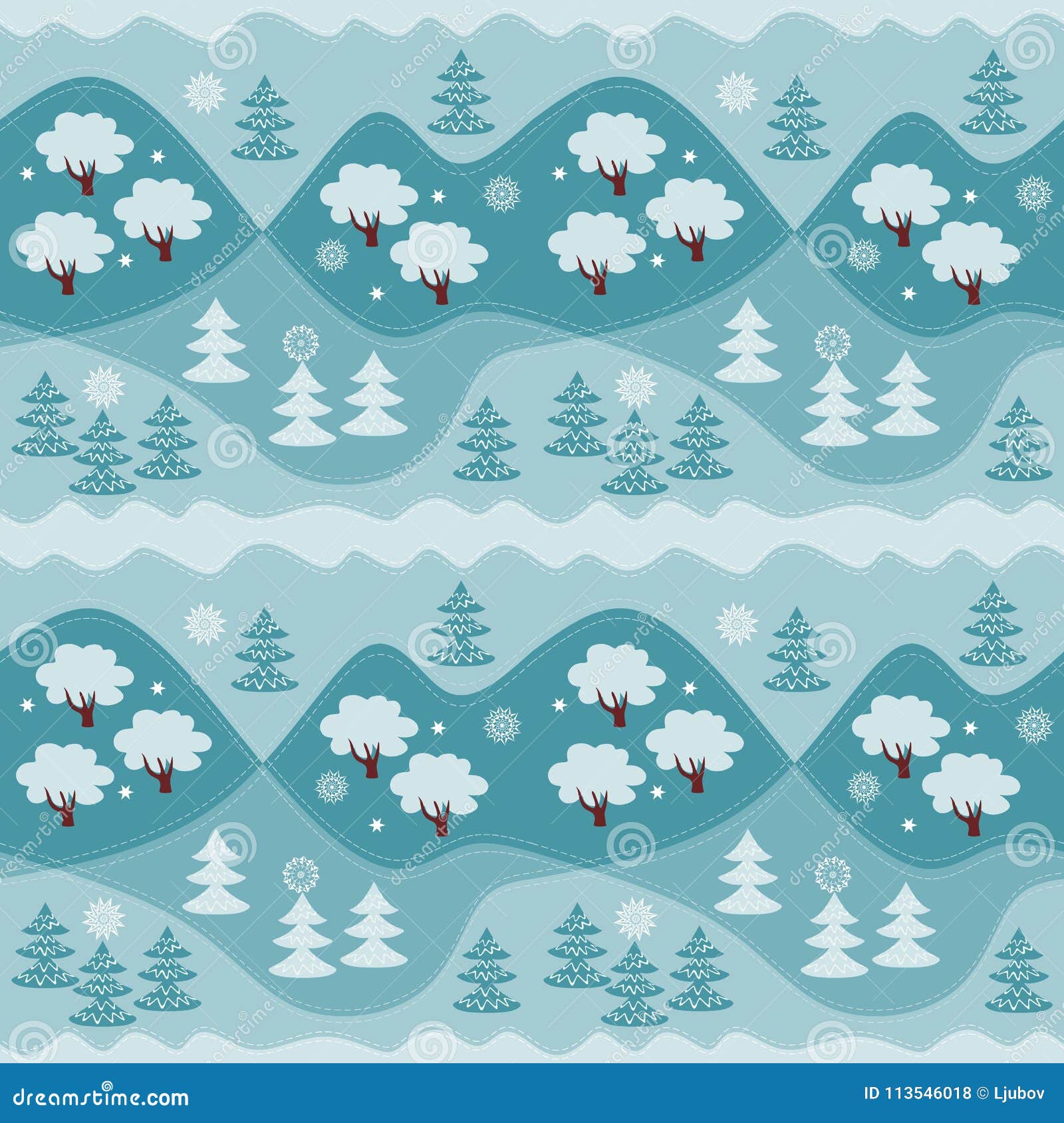 Winter Endless Pattern. Print for Fabric, Paper, Wallpaper Stock Vector ...