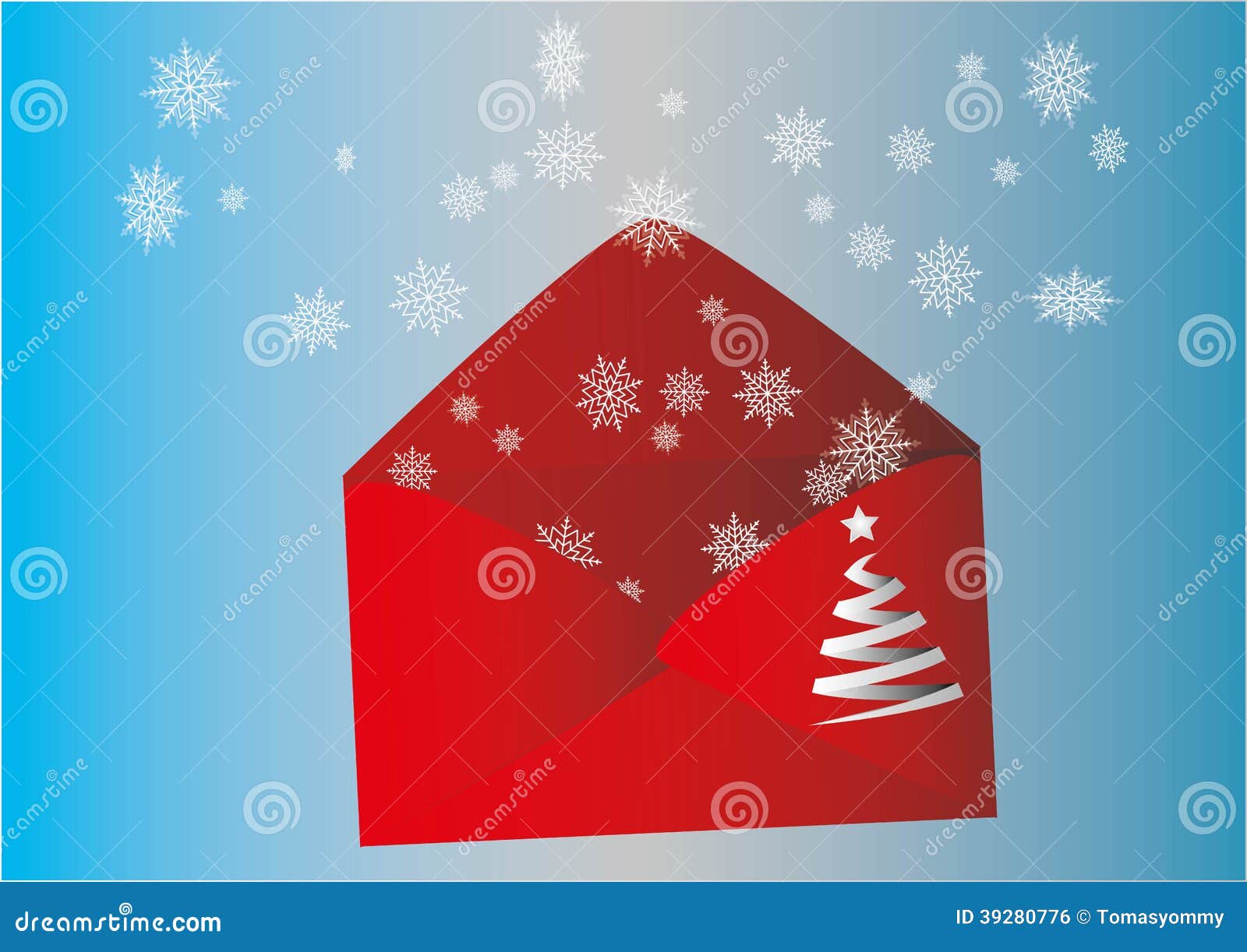 Winter envelope stock vector. Illustration of year, open - 39280776