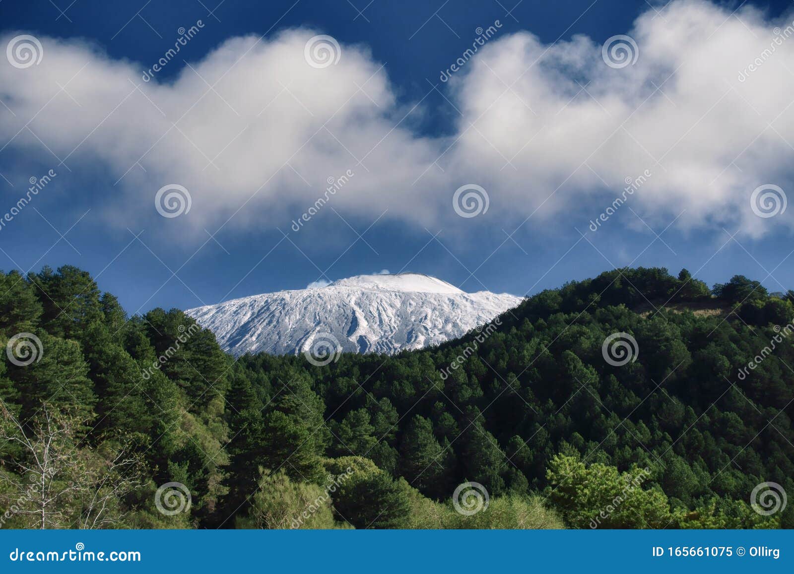 Winter Etna Mount, Sicily stock image. Image of forest - 165661075
