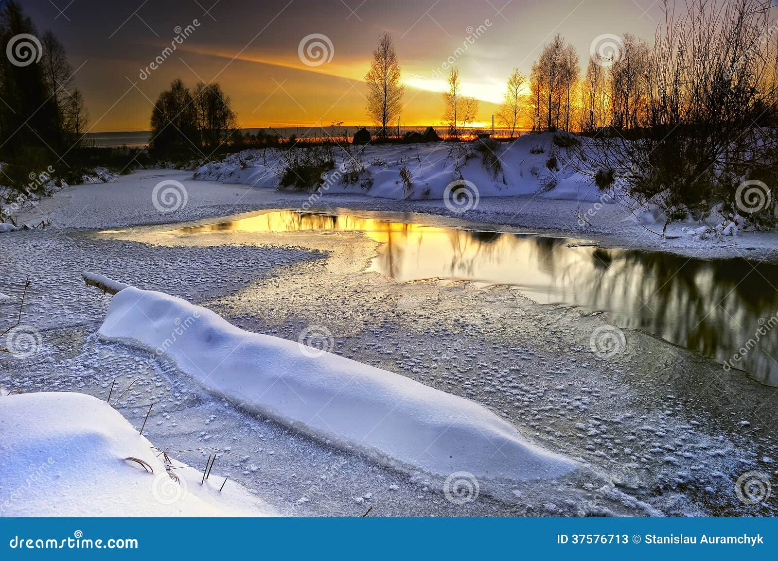 Winter evening stock image. Image of golden, winter, nature - 37576713