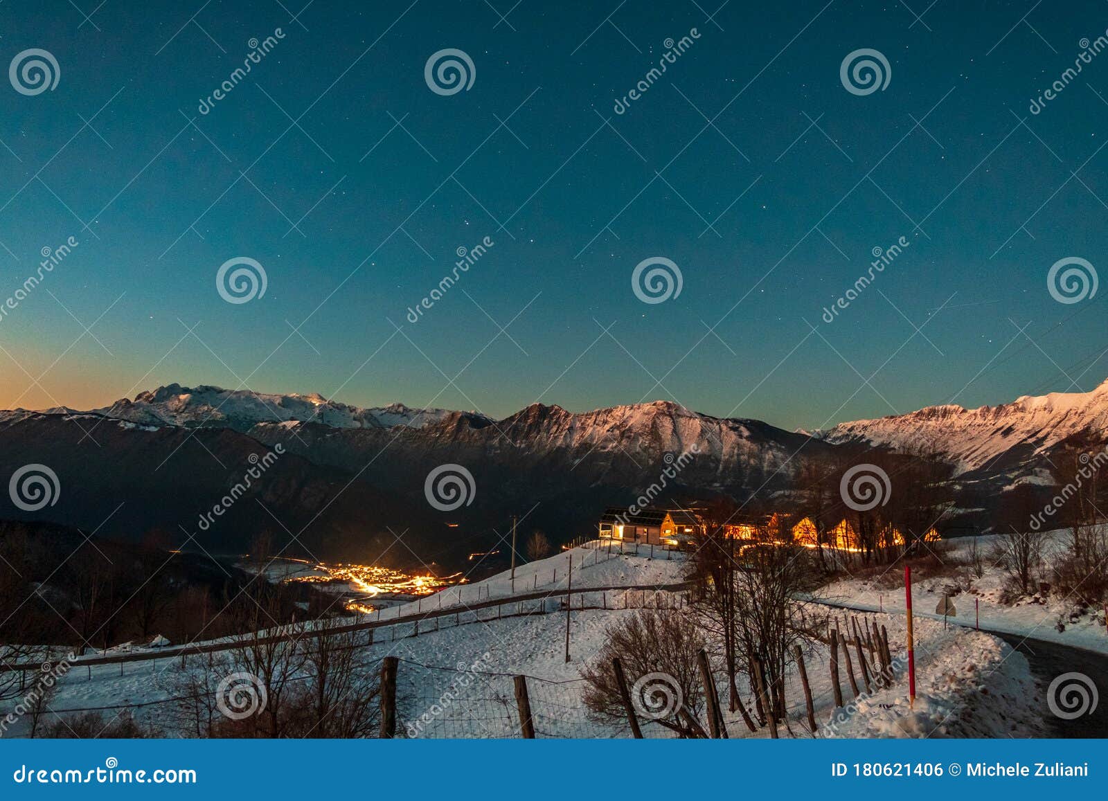 Winter Evening in the Julian Alps Stock Photo - Image of mountain ...