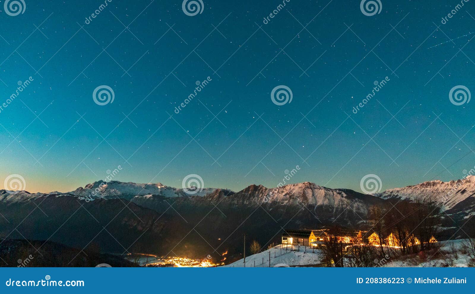 Winter Evening in the Julian Alps Stock Image - Image of europe, cold ...