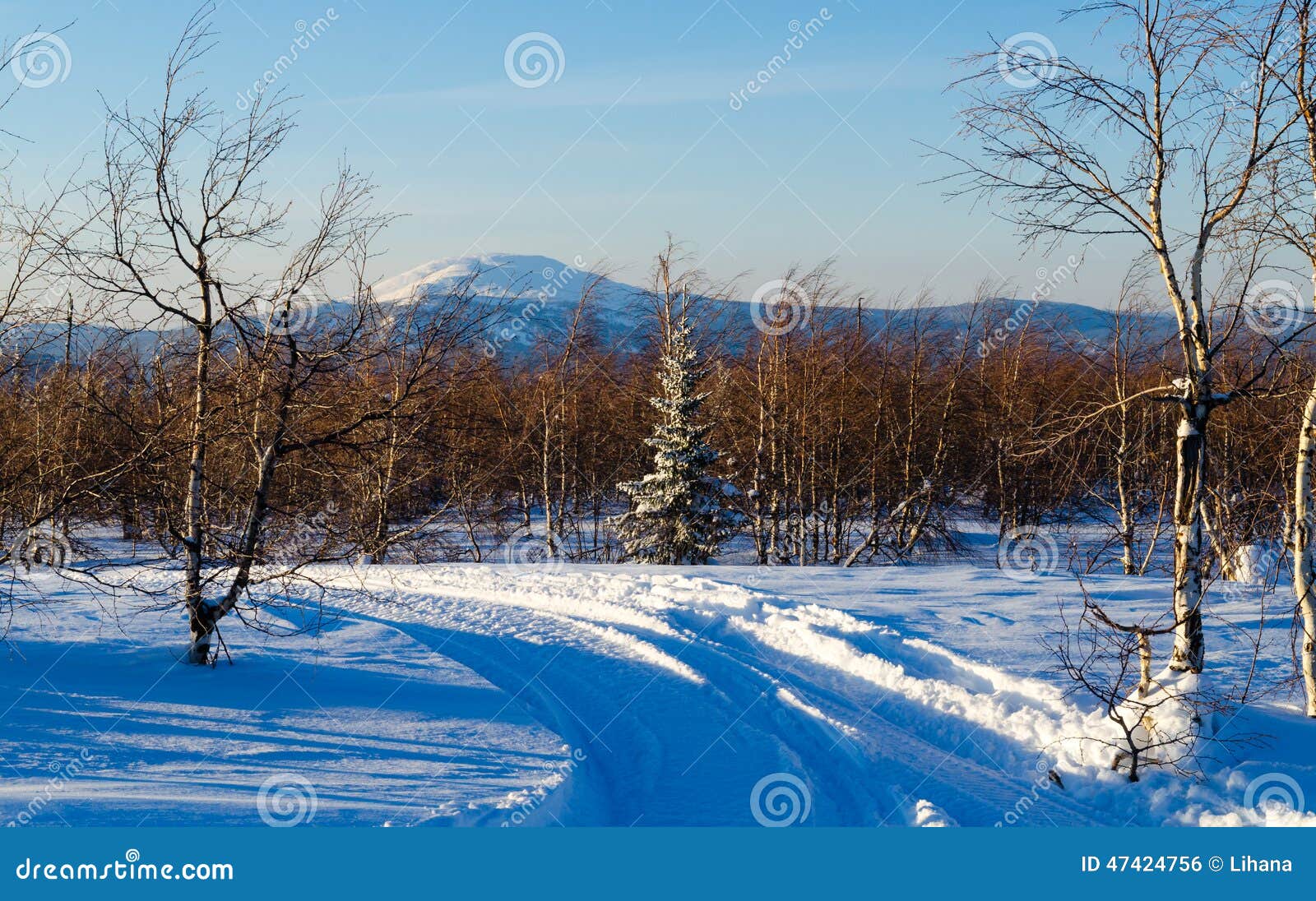 Winter Evening in the Ural Mountains. Stock Photo - Image of capped ...