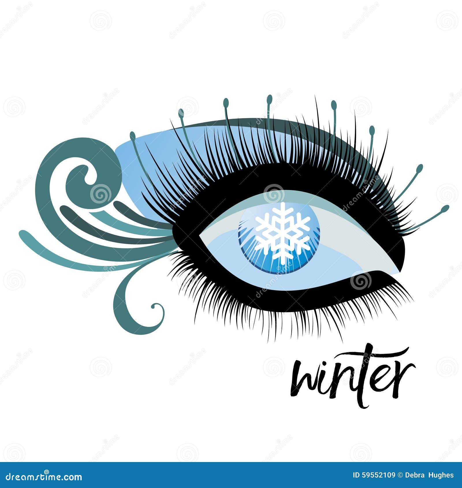 Winter Eye stock vector. Illustration of fashion, female - 59552109