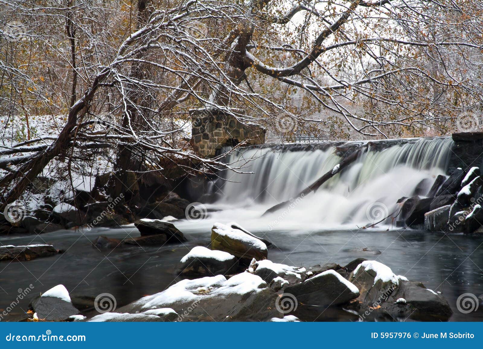 Winter Falls stock photo. Image of river, waterfall, landscape - 5957976