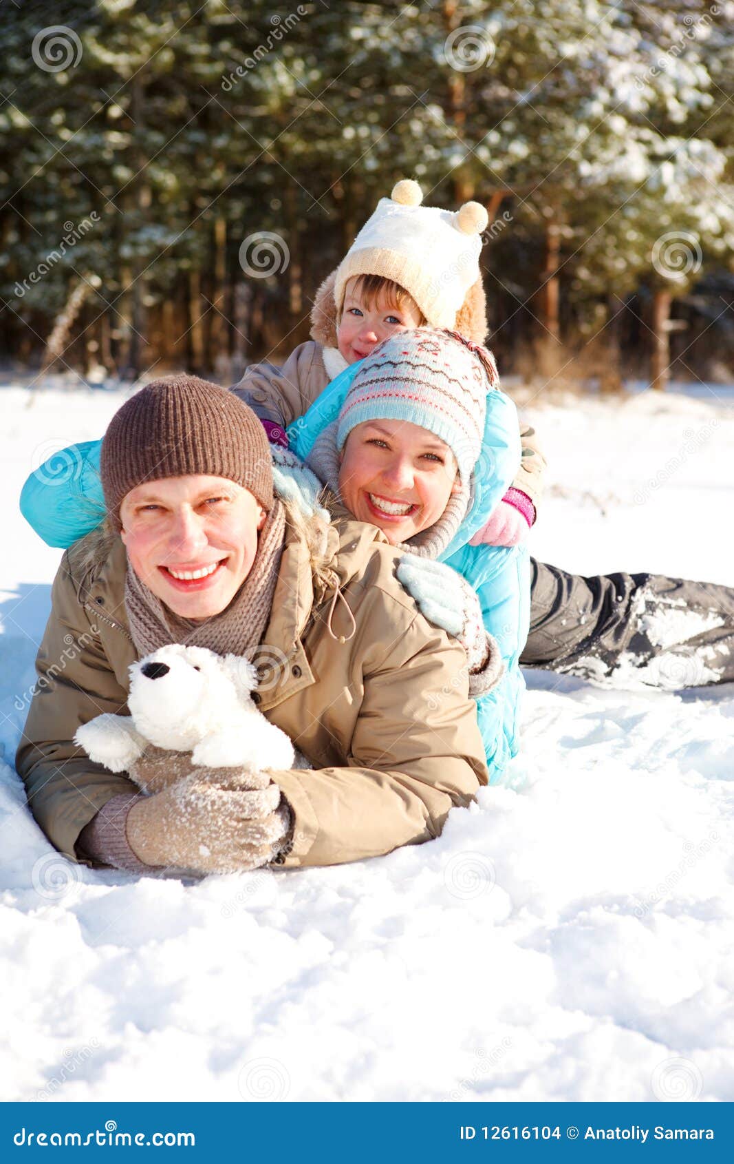 Winter family stock photo. Image of nature, beautiful - 12616104