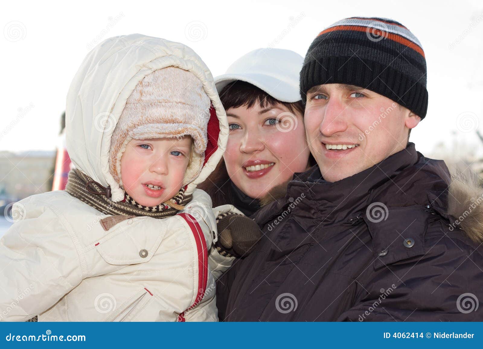 Winter family portrait stock photo. Image of mother, recreation - 4062414
