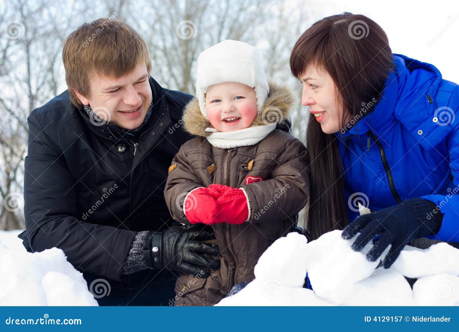 Winter family portrait stock image. Image of cold, woman - 4129157