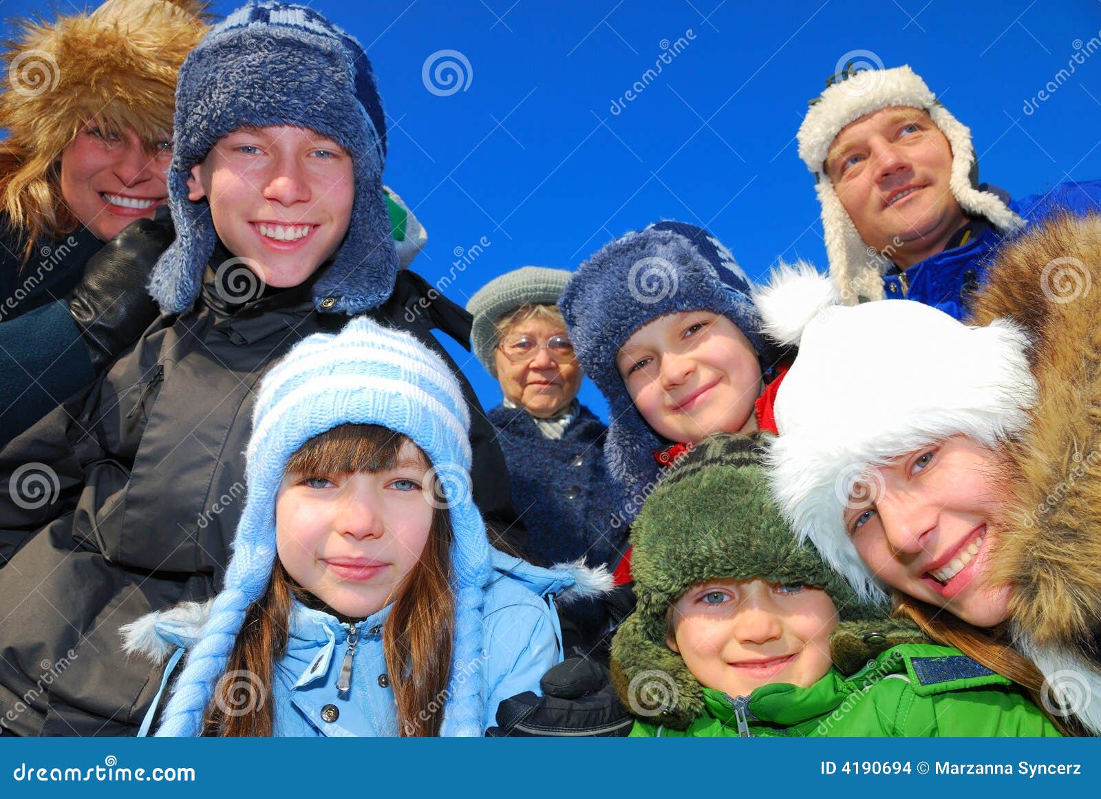 Winter Family Portrait stock photo. Image of grandmother - 4190694