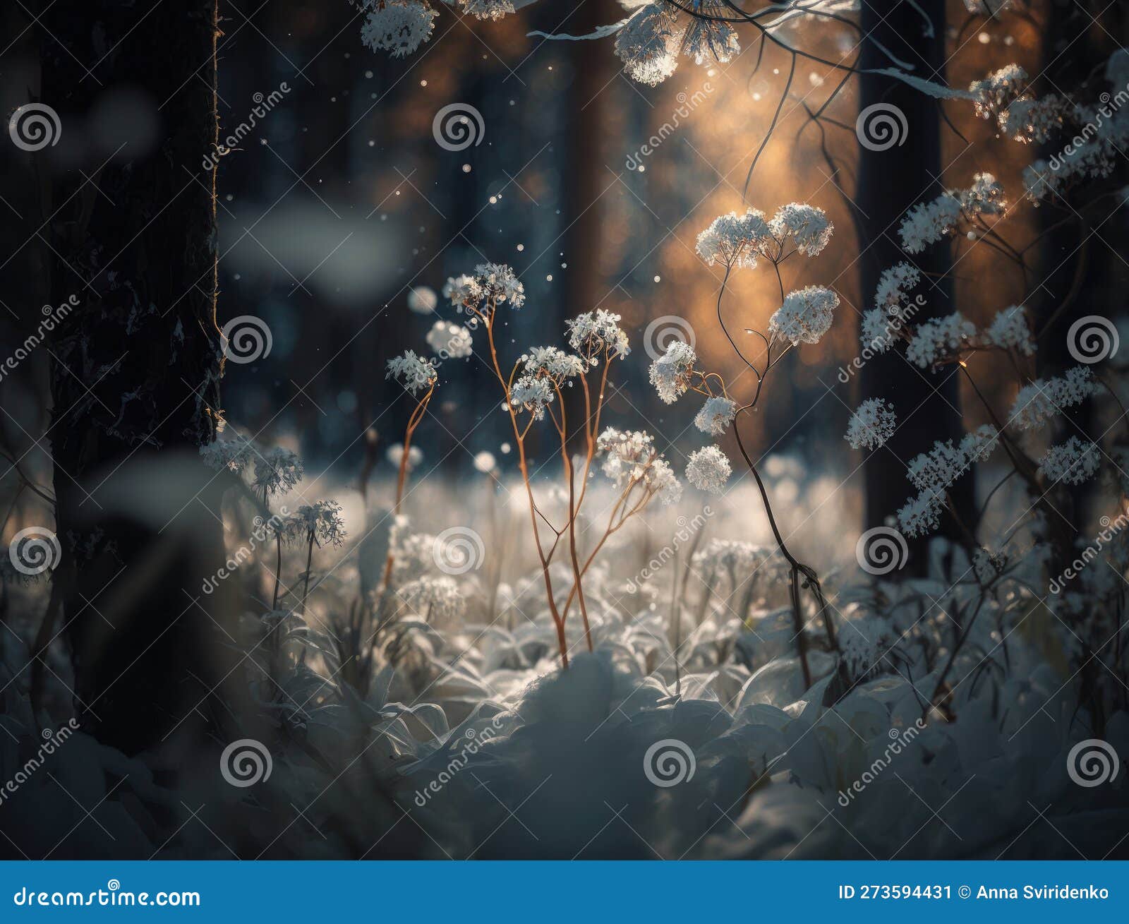 Winter Fantasy Forest Landscape Created with Generative AI Technology ...