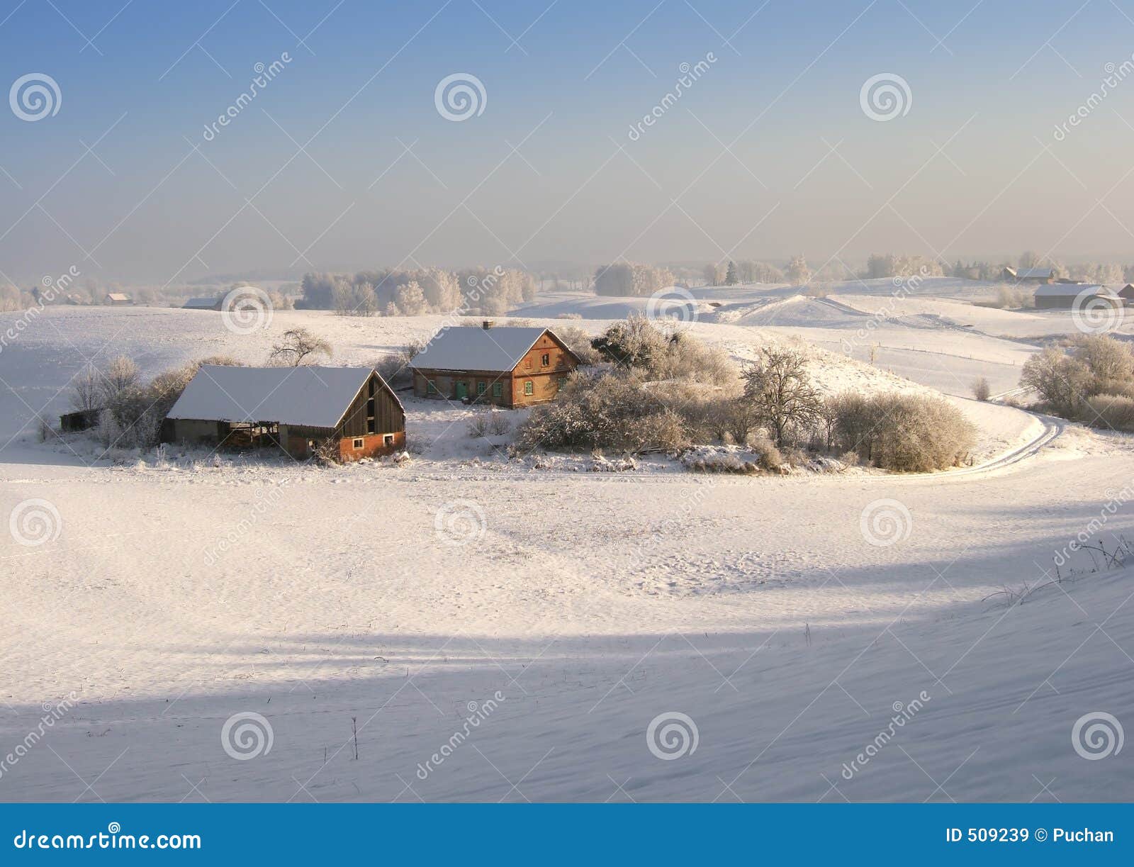Winter farm stock image. Image of frost, winter, fields - 509239