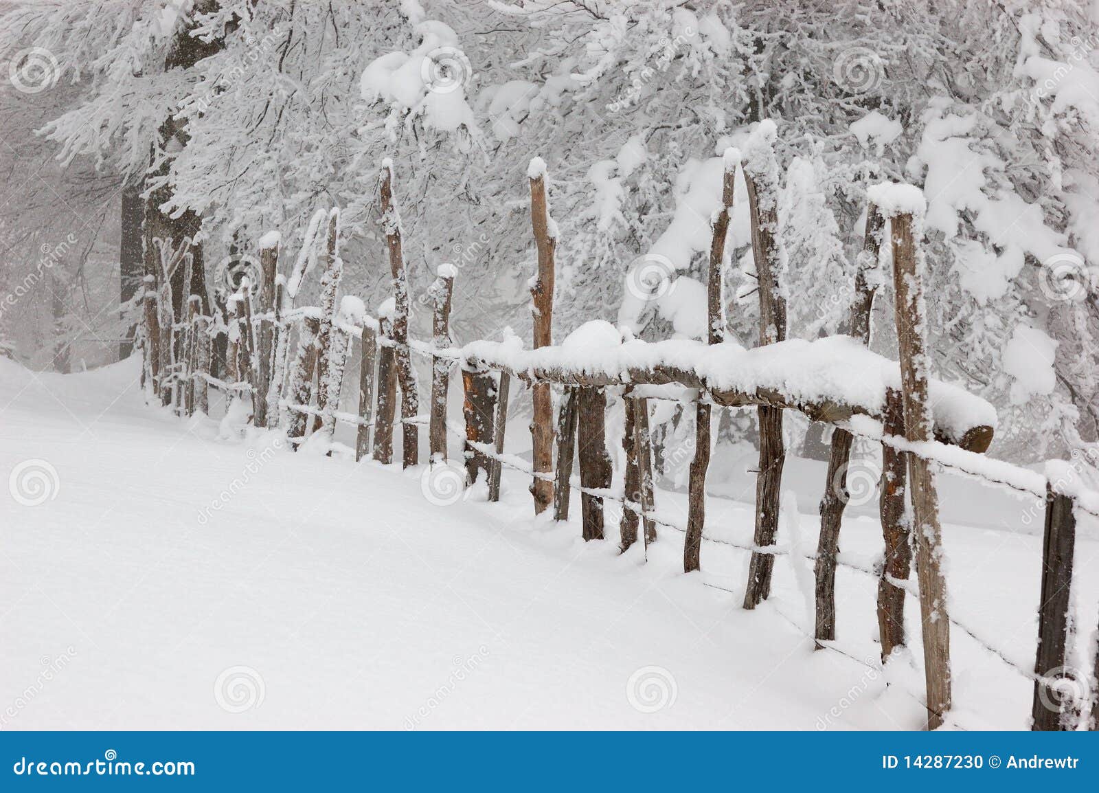 Winter Fence stock photo. Image of mountains, outdoors - 14287230