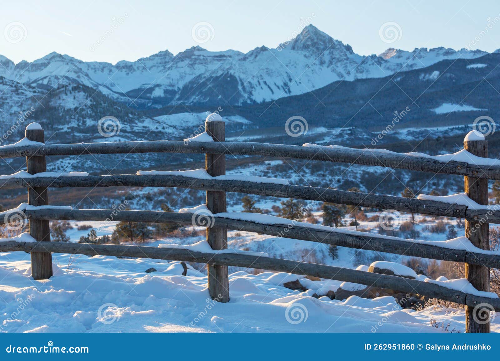 Winter fence stock photo. Image of outdoor, freeze, scenery - 262951860