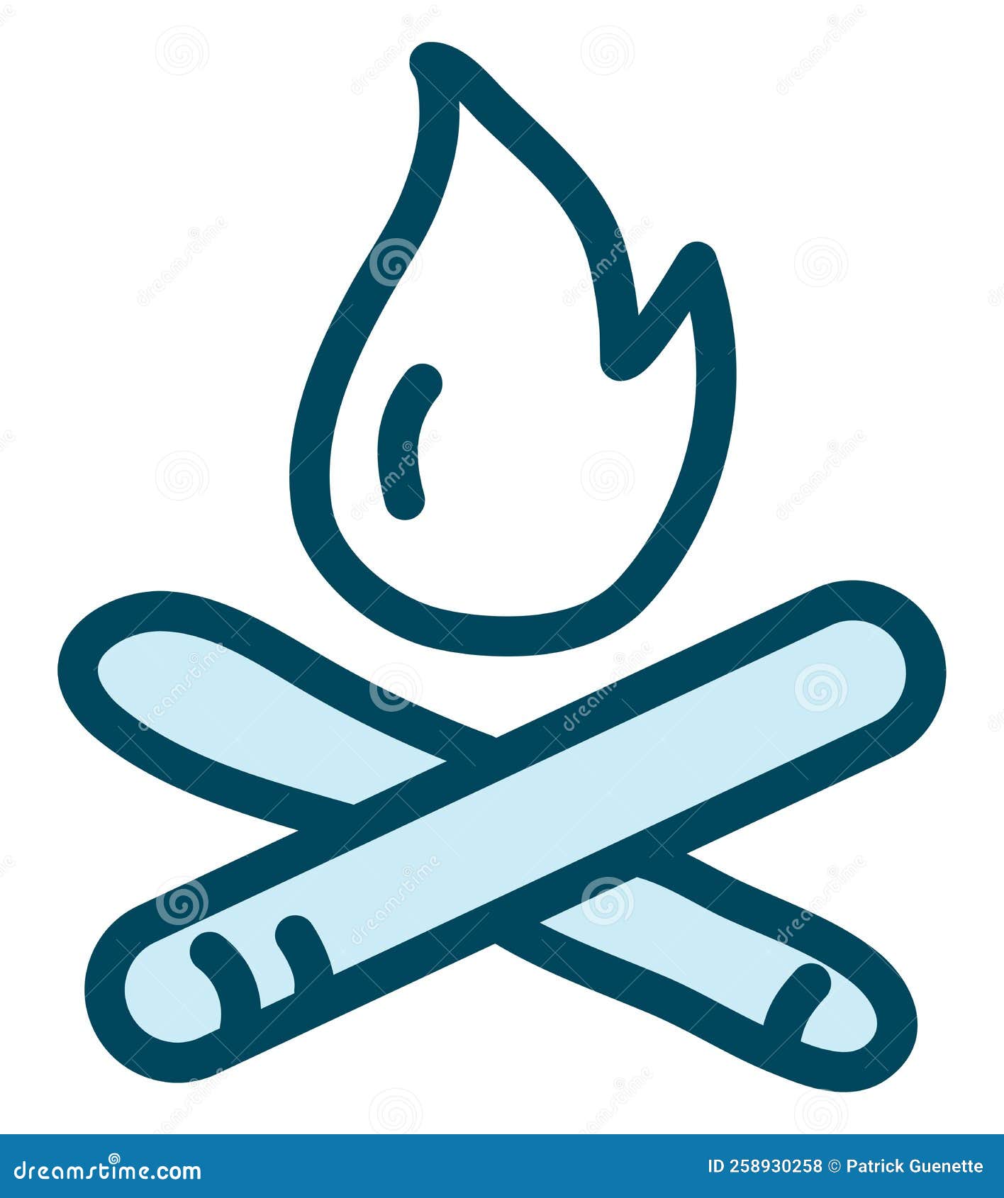 Winter fire, icon stock vector. Illustration of decorative - 258930258