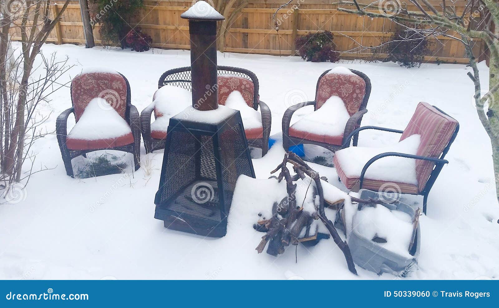 Winter Fire Pit stock photo. Image of bucket, fire, cloth - 50339060