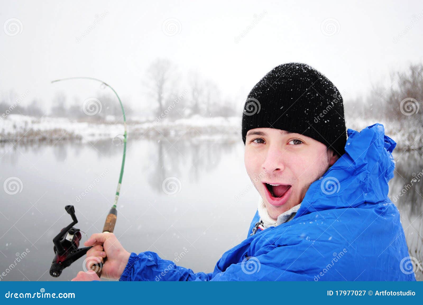 Winter fishing stock image. Image of blue, cold, person - 17977027
