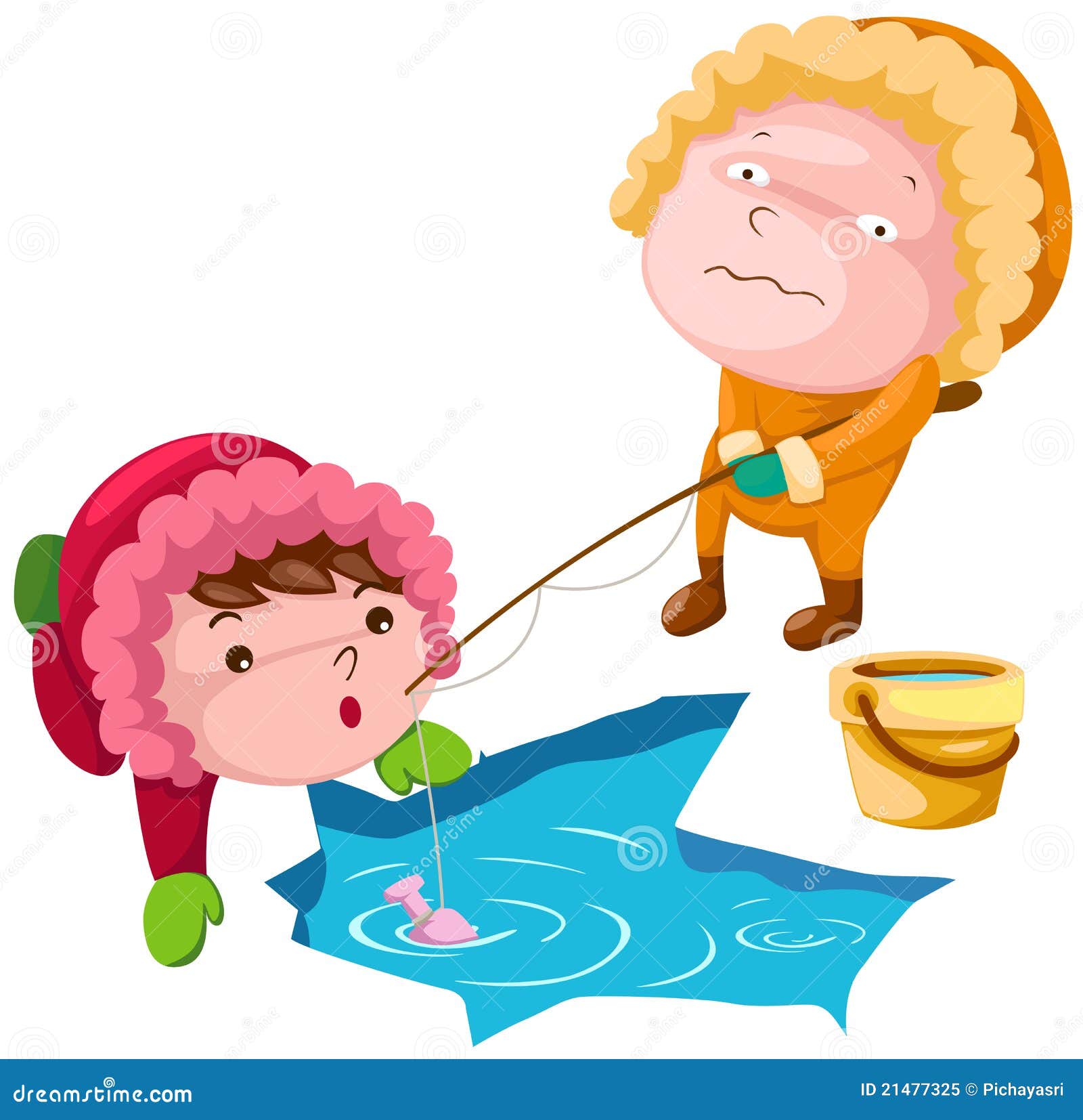 Winter fishing stock vector. Illustration of cartoon - 21477325