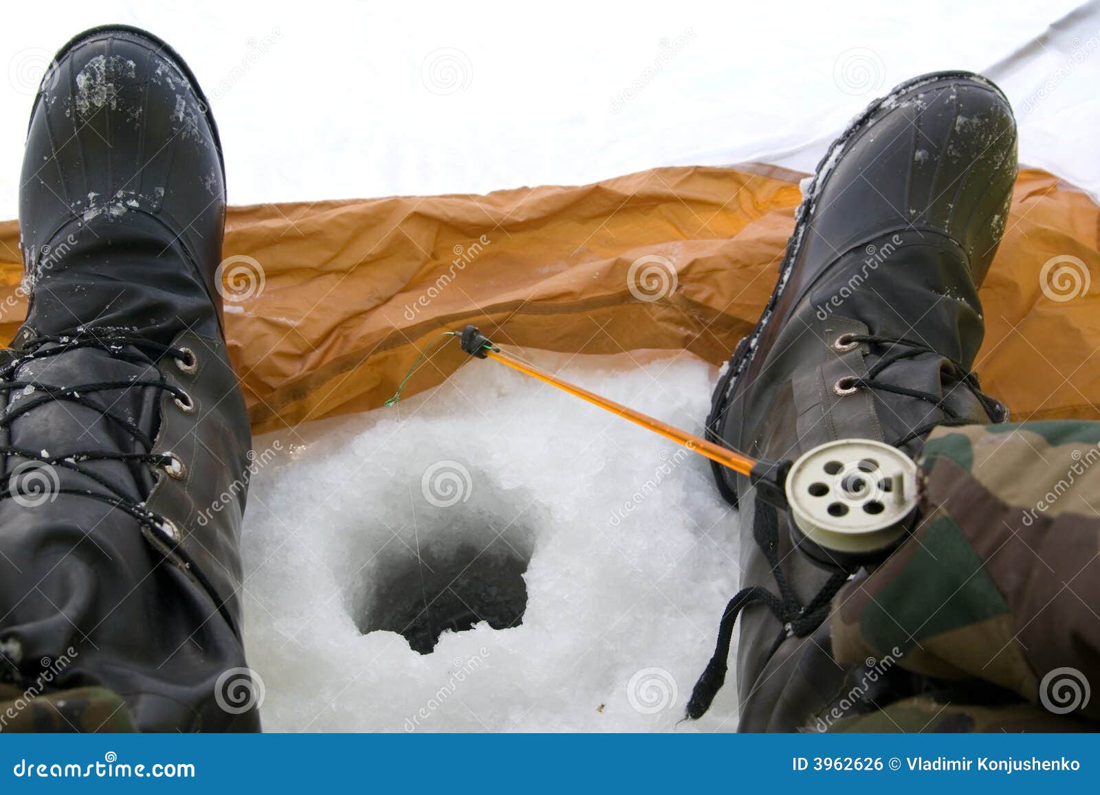 Winter fishing stock photo. Image of fisher, sports, fish - 3962626