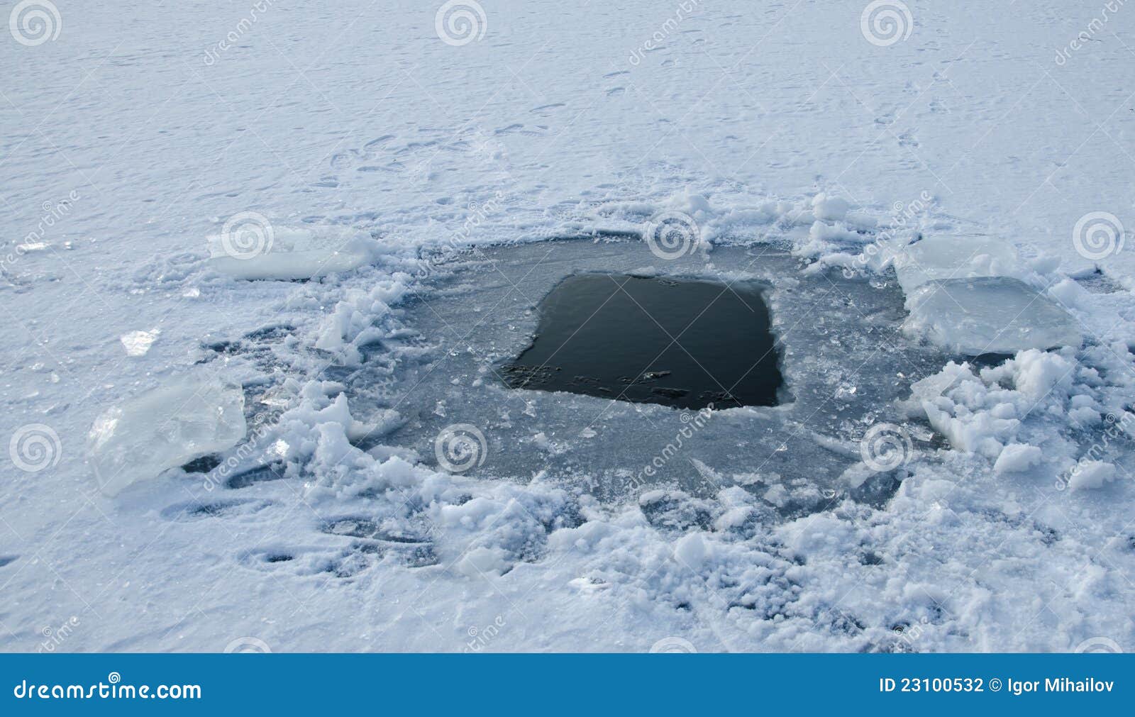Winter fishing hole stock photo. Image of blue, deep - 23100532