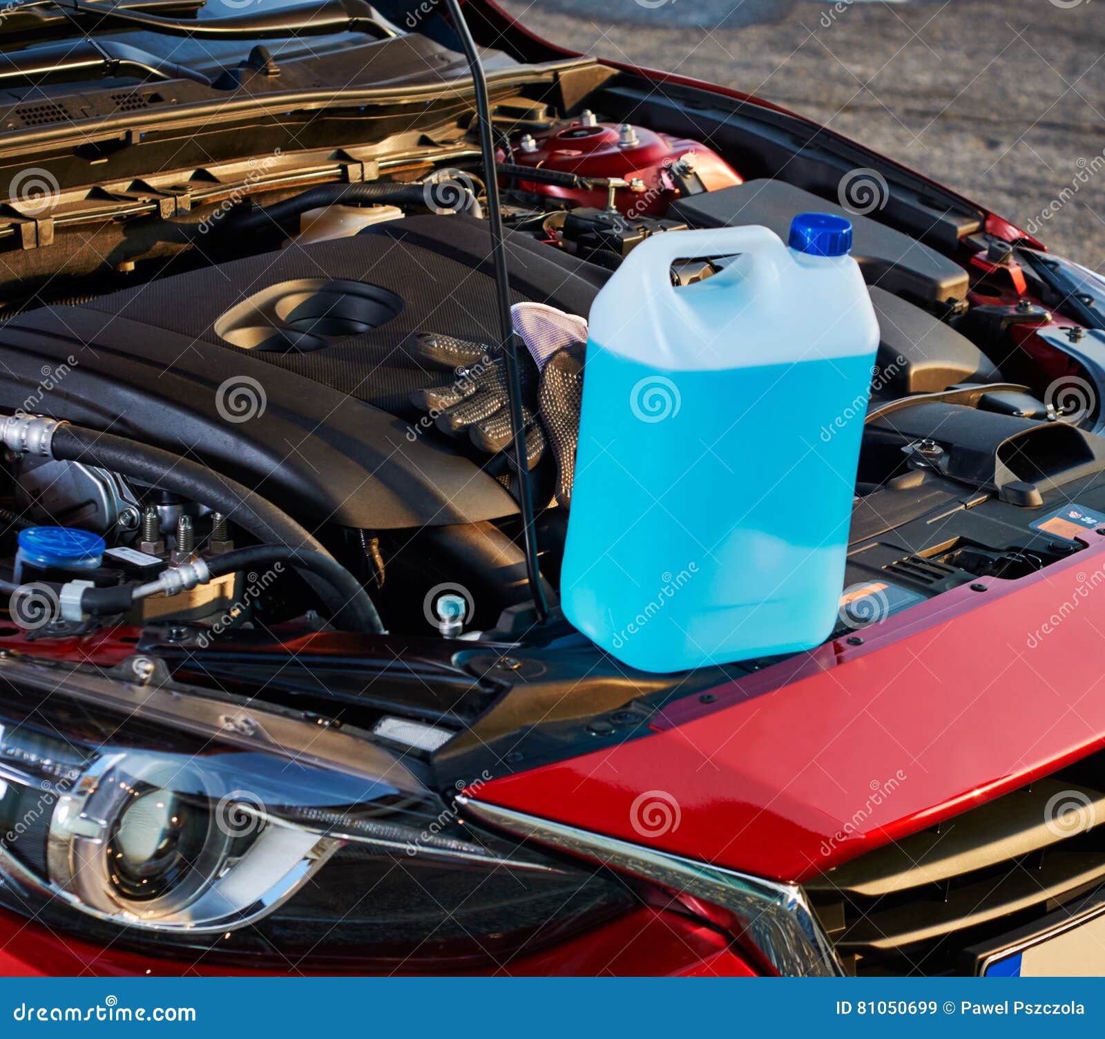 Winter Fluid Refilling in Car. Winter Service for Safe Driving Stock ...