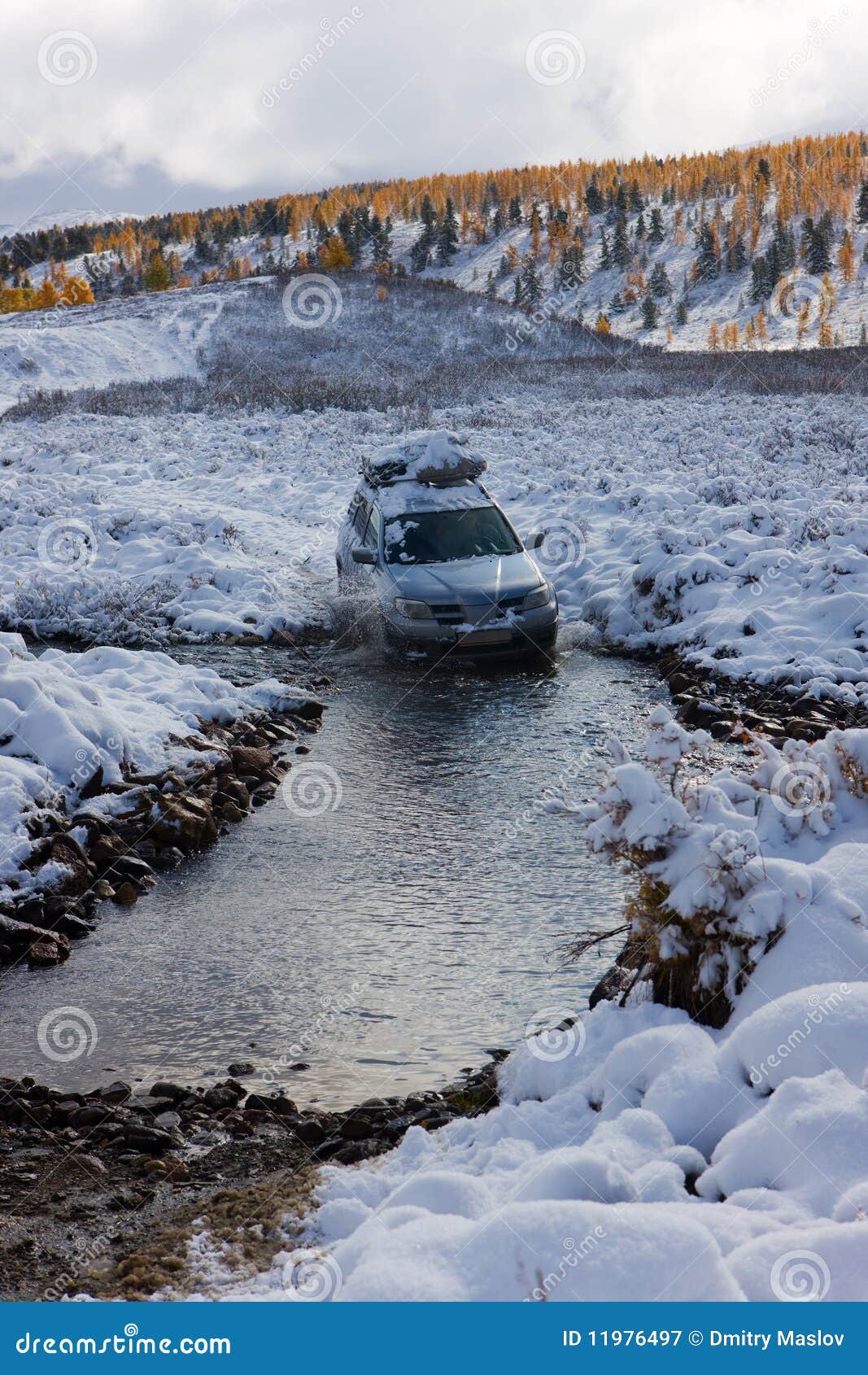 Winter ford stock image. Image of frost, people, landscape - 11976497