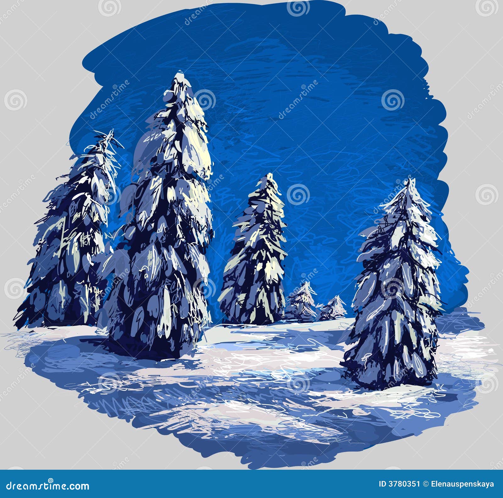 Winter forest stock illustration. Illustration of twig - 3780351