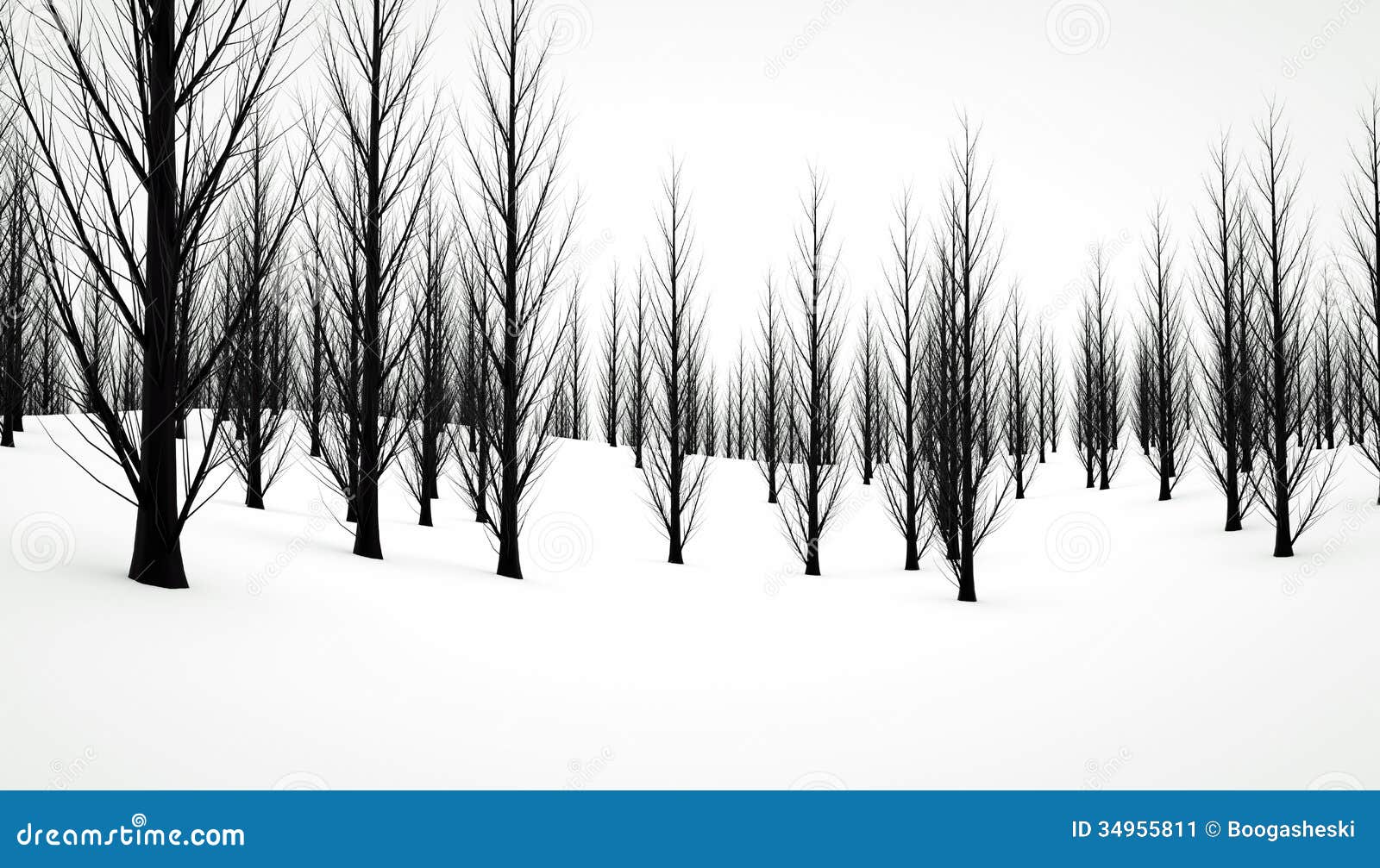Winter in the forest stock illustration. Illustration of lonely - 34955811