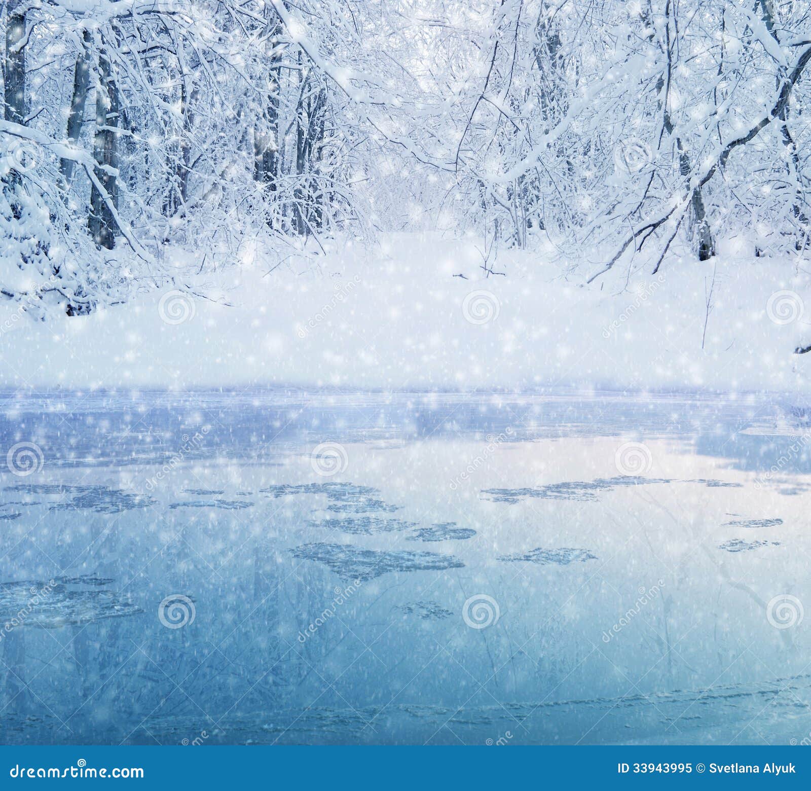 Winter forest lake stock image. Image of light, nonurban - 33943995