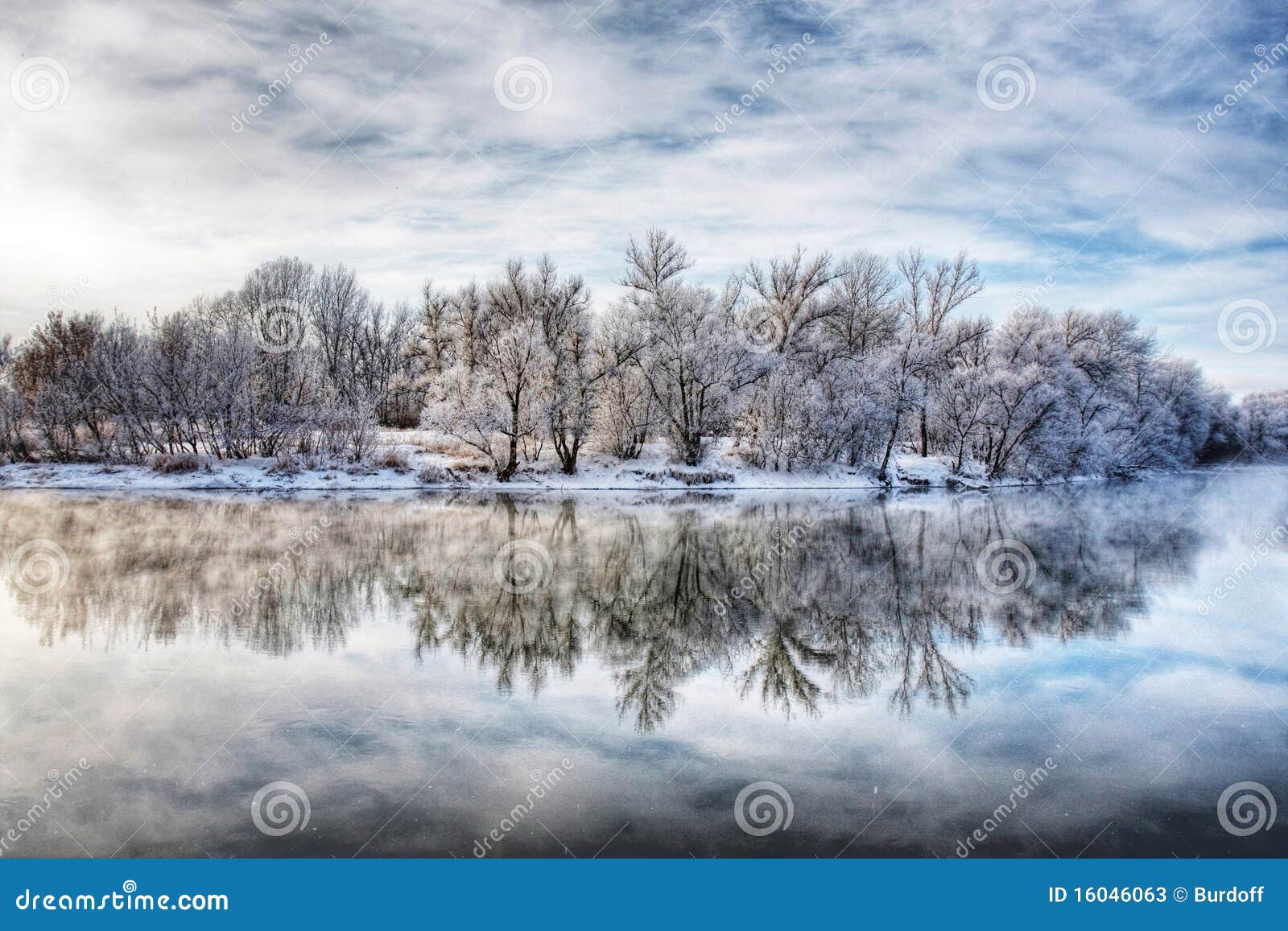 Winter forest river stock image. Image of bush, cool - 16046063