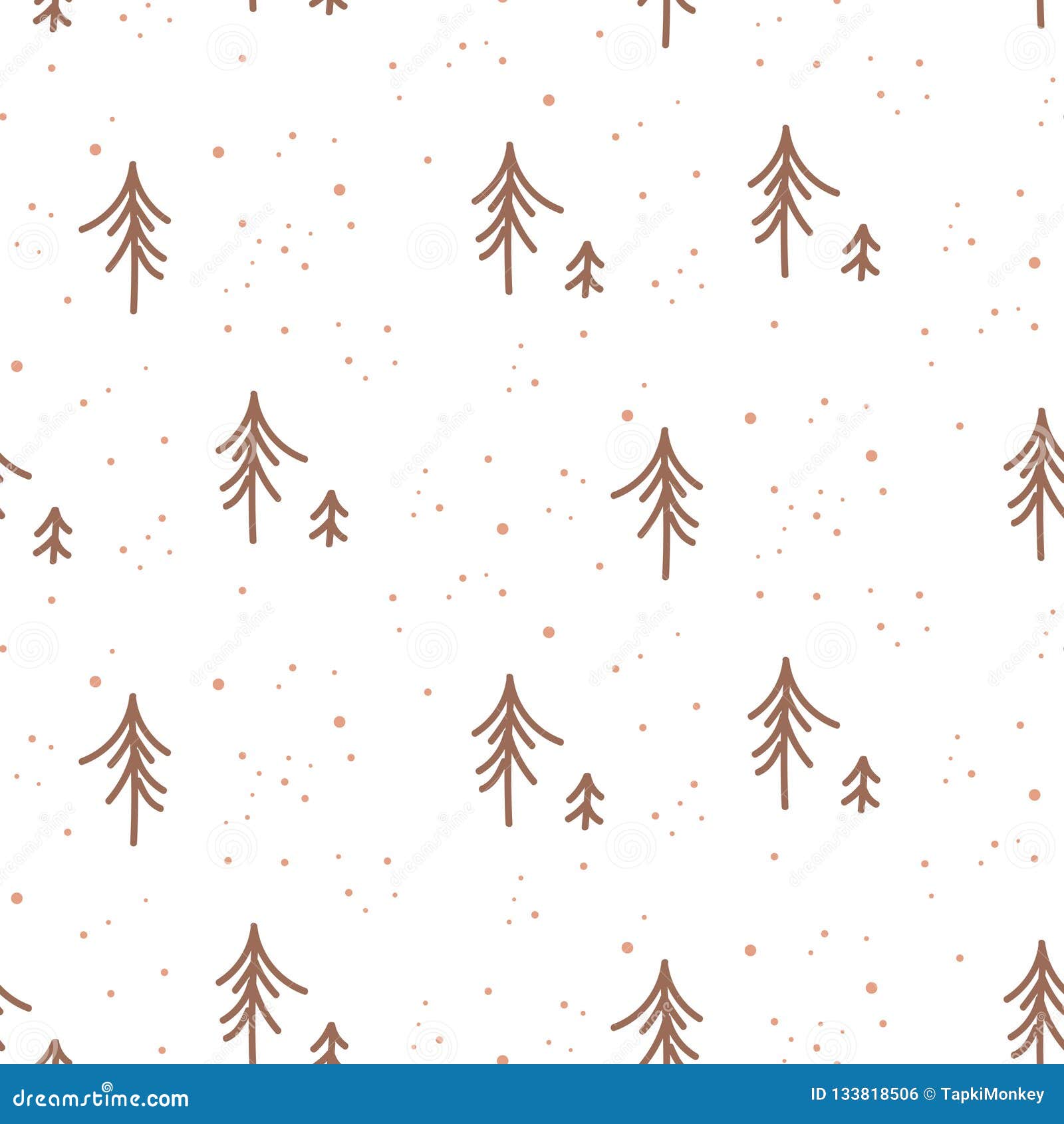 Winter Forest Simple White Seamless Texture for Print. Stock Vector ...