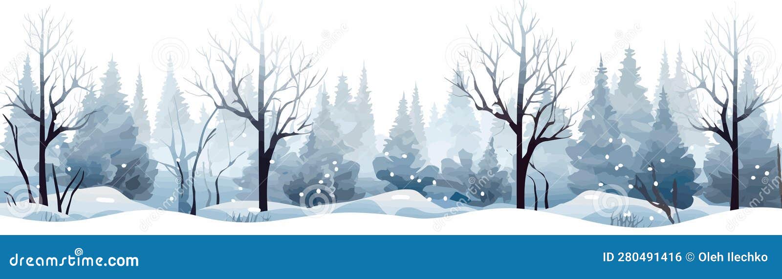 Winter Forest Wide Background Vector Illustration Stock Vector ...